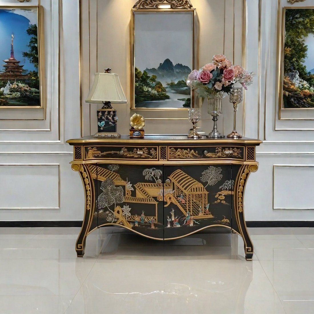 Vivid Space Creation American style decorative storage sideboard. | Wayfair