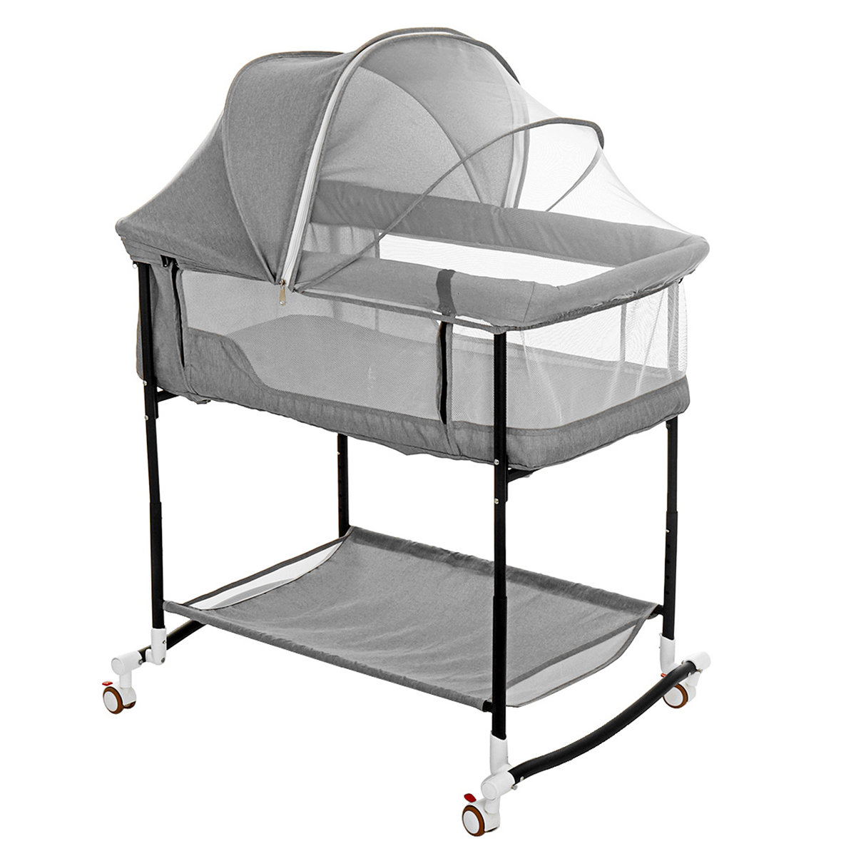 Zoomie Kids Aarielle Multifunctional Bedside Crib with Mosquito Net for ...