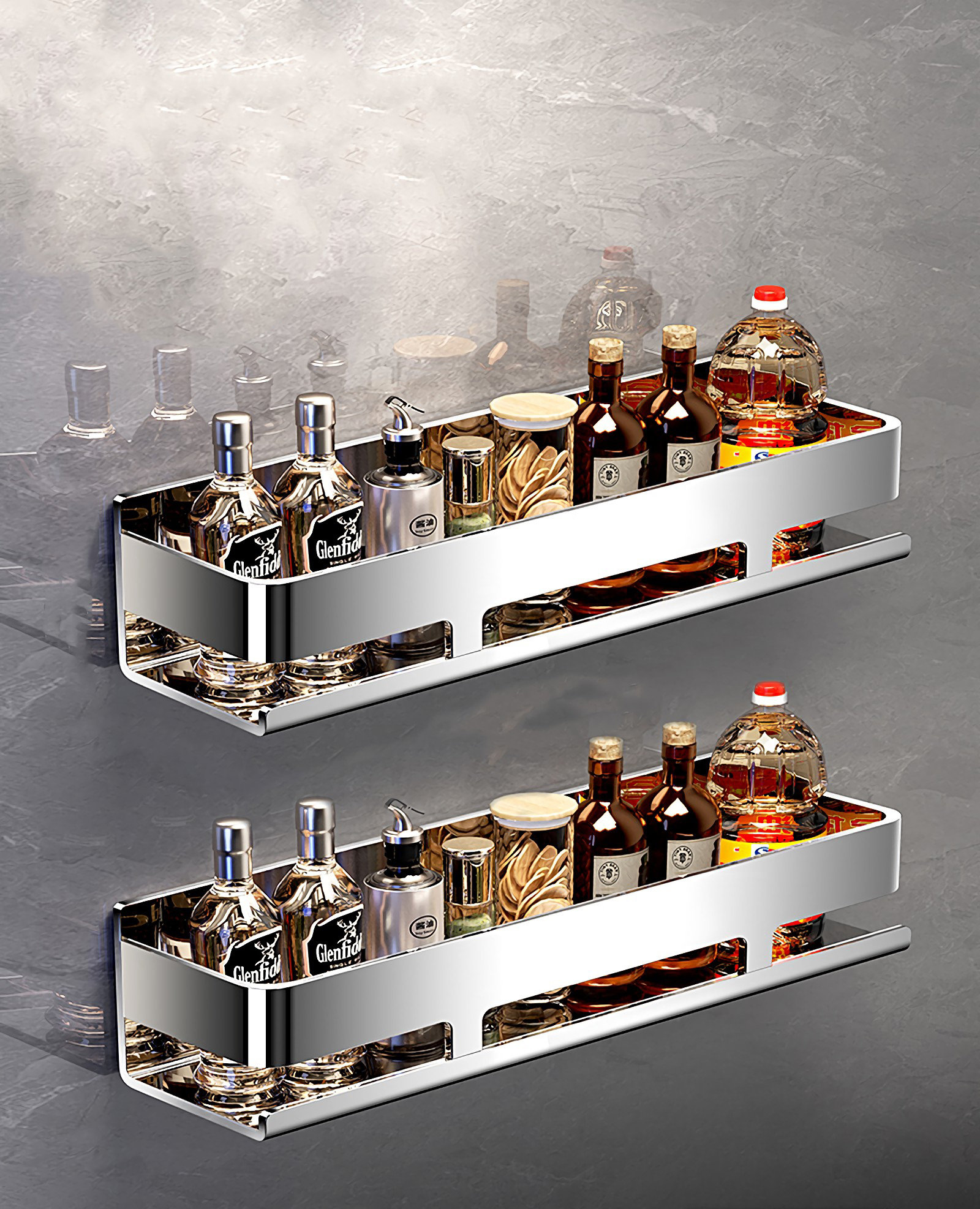 Ivy Bronx Multi Functional Wall Mounted Kitchen Storage Rack - Wayfair ...