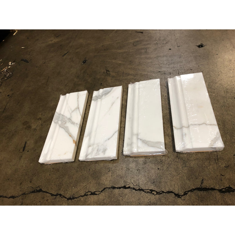 Stone & Tile Shoppe, Inc. Calacatta Gold 4 3/4" x 12" Marble Look Wall ...