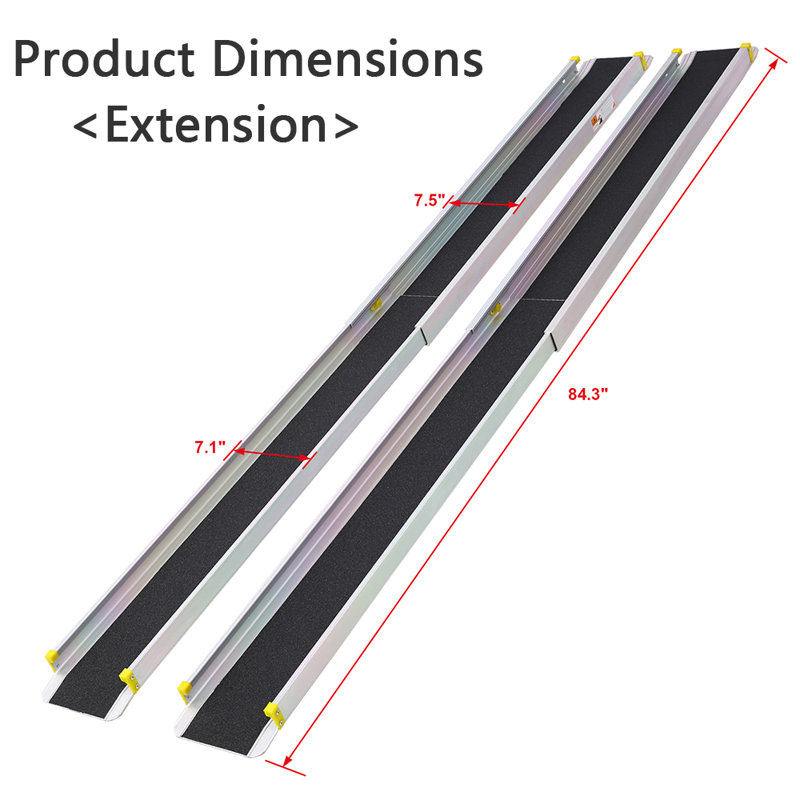iYofe 7' Telescoping Aluminum Wheelchair Ramps for Doorways,Adjustable ...