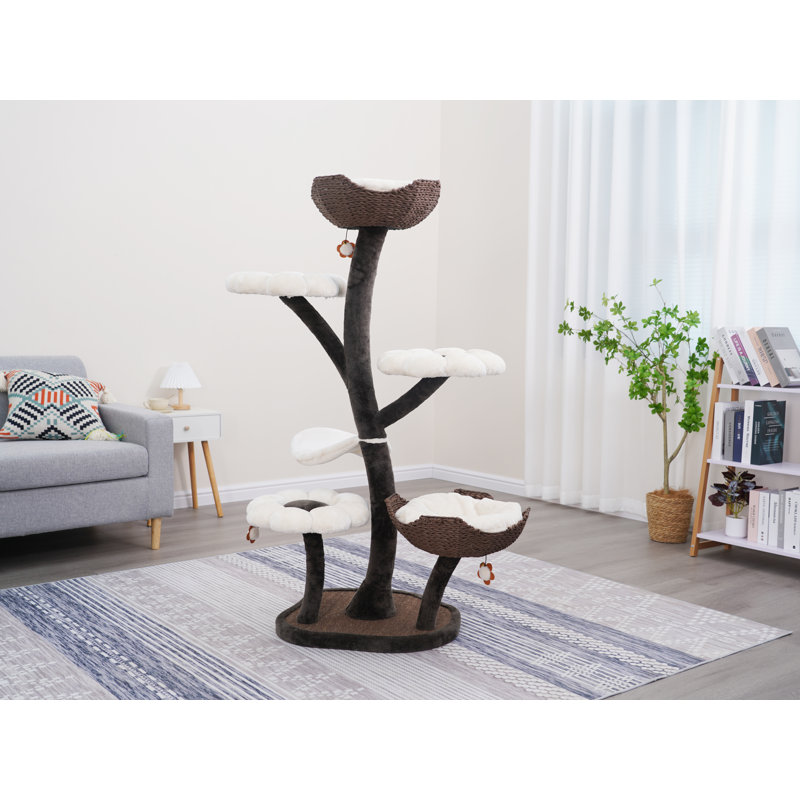Catry 59" Floral Cat Tree with Scratching Post & Reviews | Wayfair