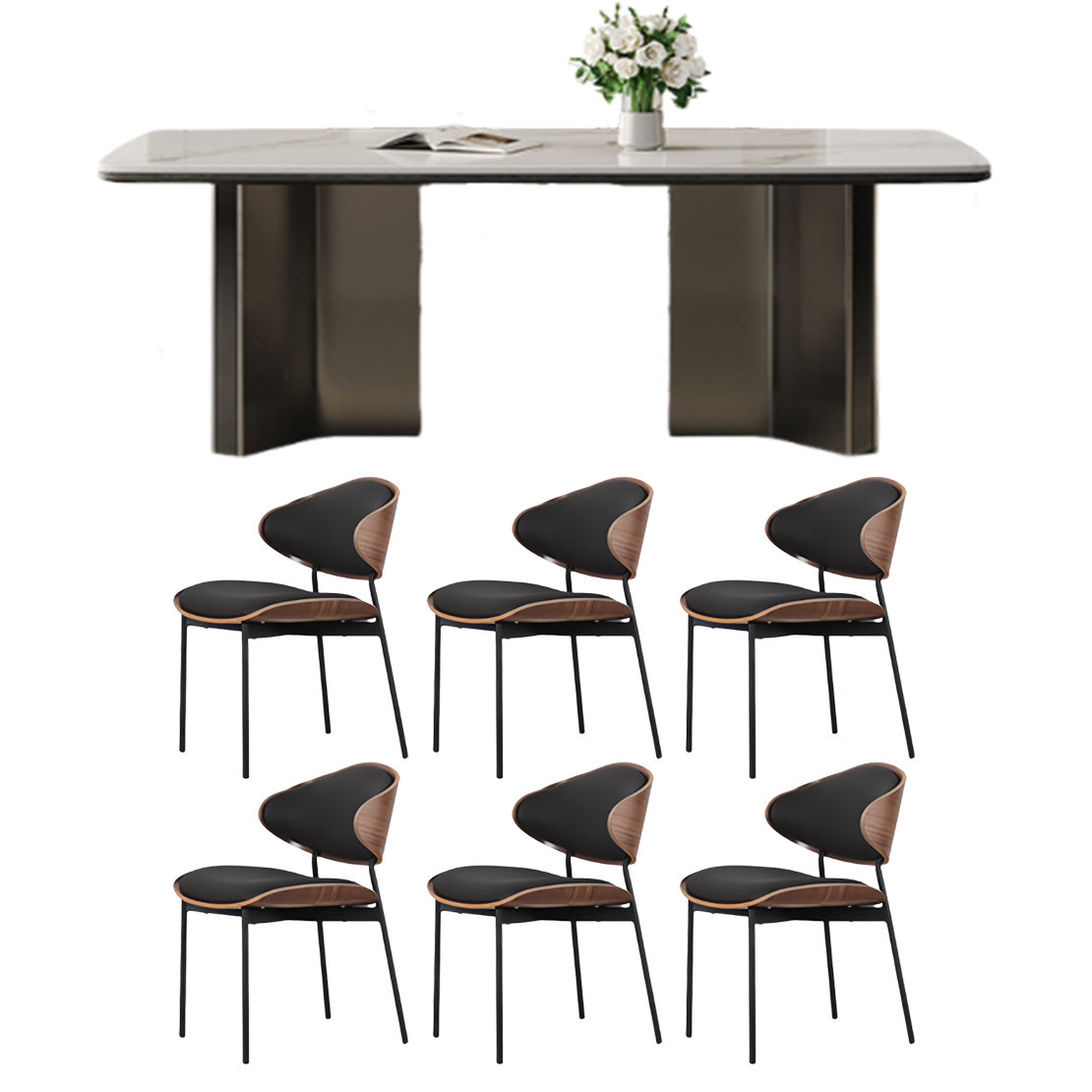 Graceful Nests Furnishings Compact Minimalist Dining Table and Chair ...
