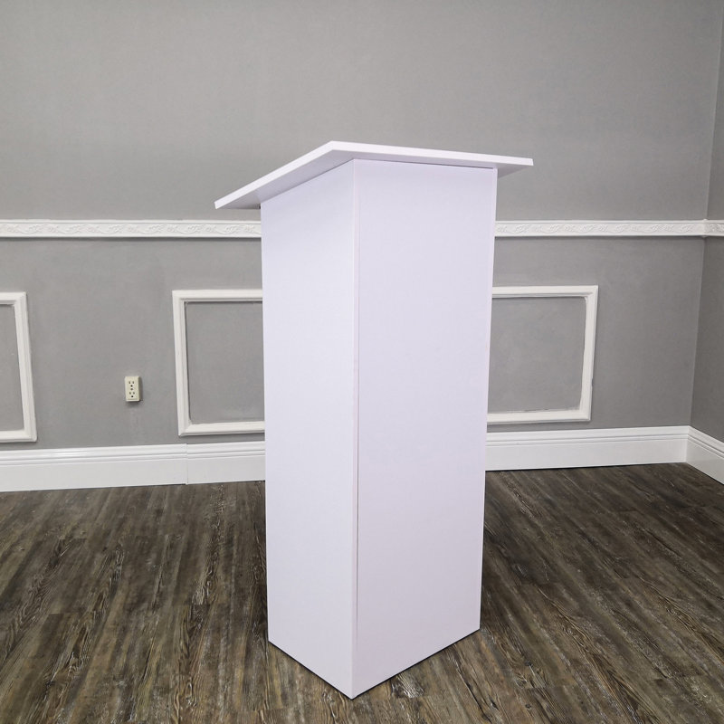 FixtureDisplays White MDF Wood Podium Church Pulpit School Lectern ...