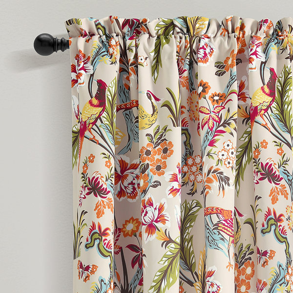 Lush Decor Dolores Floral Room Darkening Thermal Rod Pocket Curtain ...