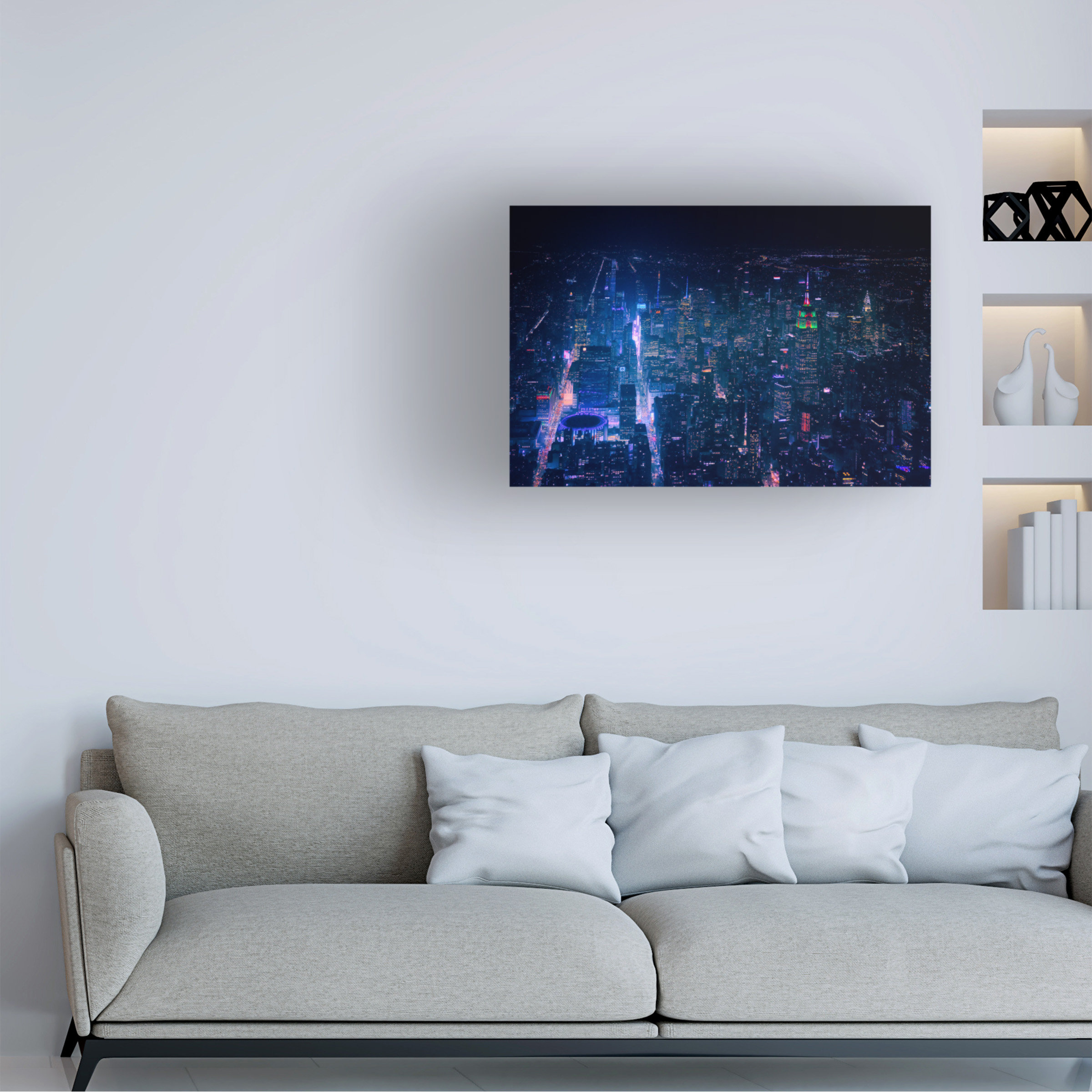 Ebern Designs Nyc Neon Noir On Canvas by Javier De La Print | Wayfair