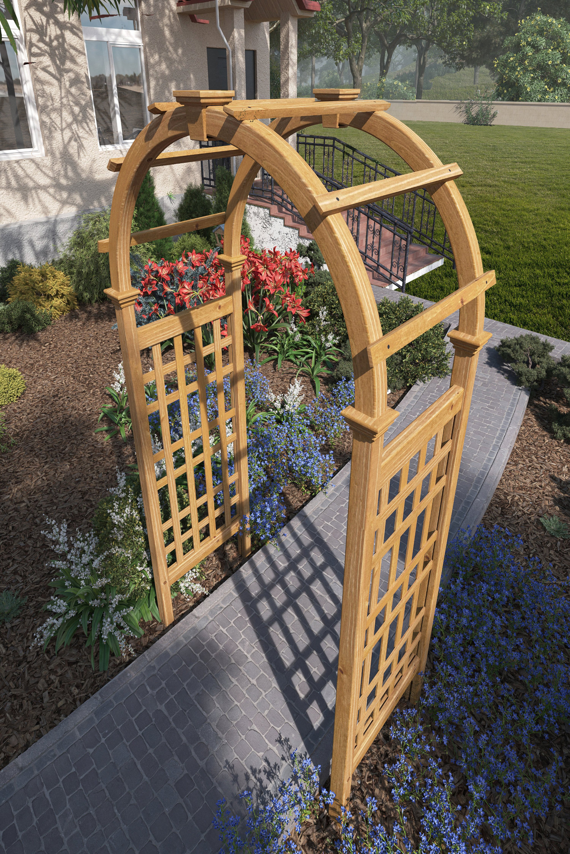 Vita Rosewood Wood Arbor & Reviews | Wayfair