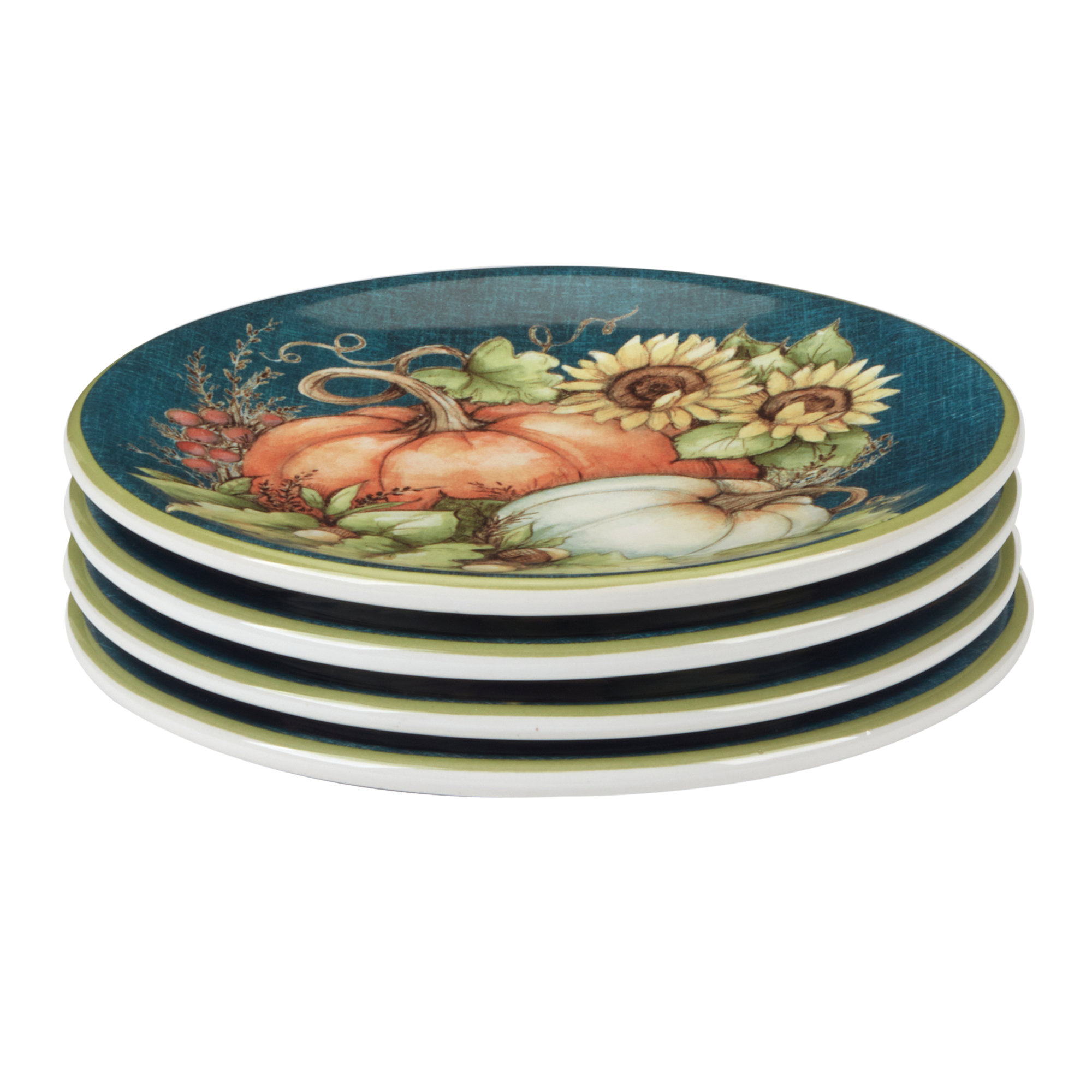 Certified International Autumn Breeze Set of 4 Canape Plates | Wayfair