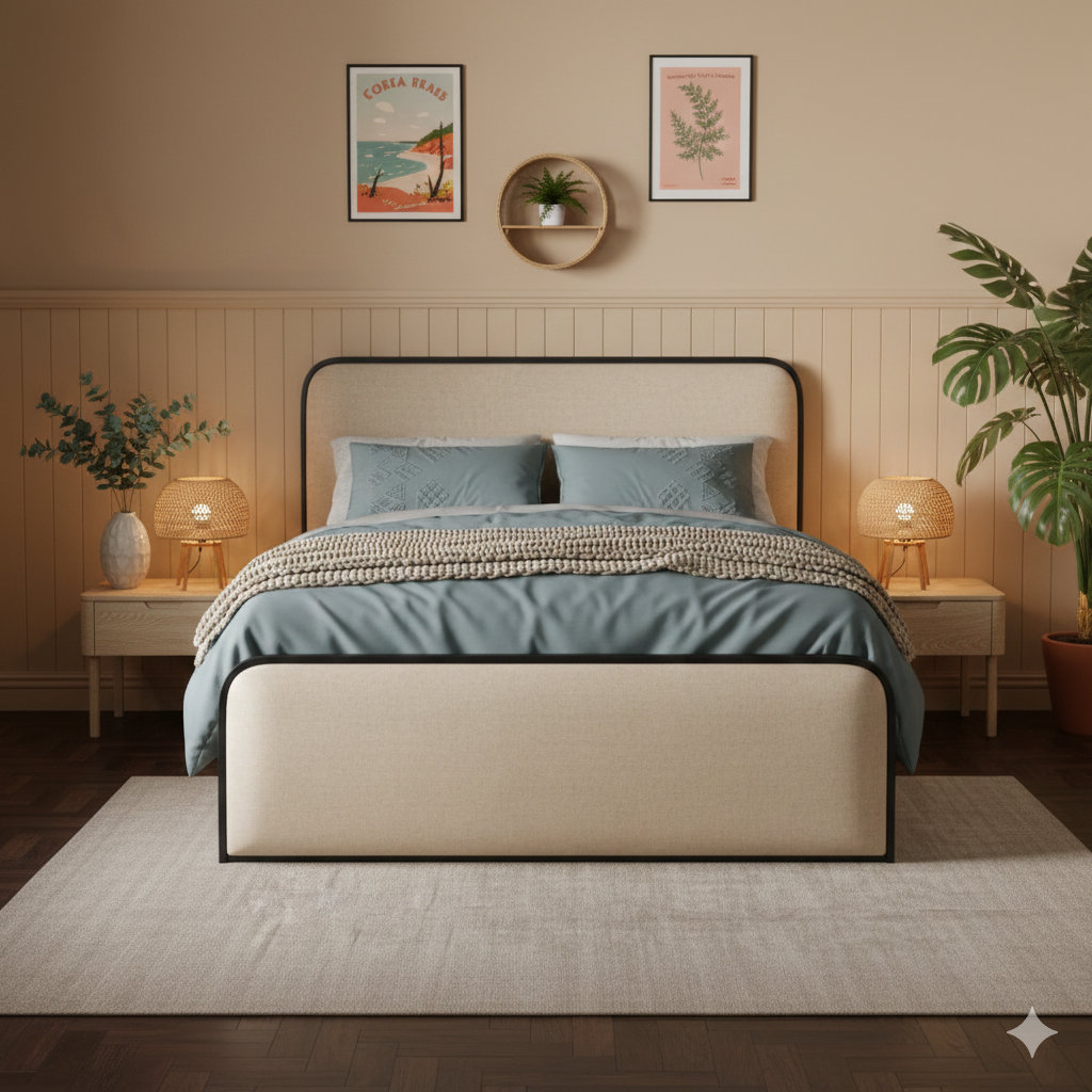 Latitude Run® Modern Queen-Sized Metal Bed Frame With A Curved ...