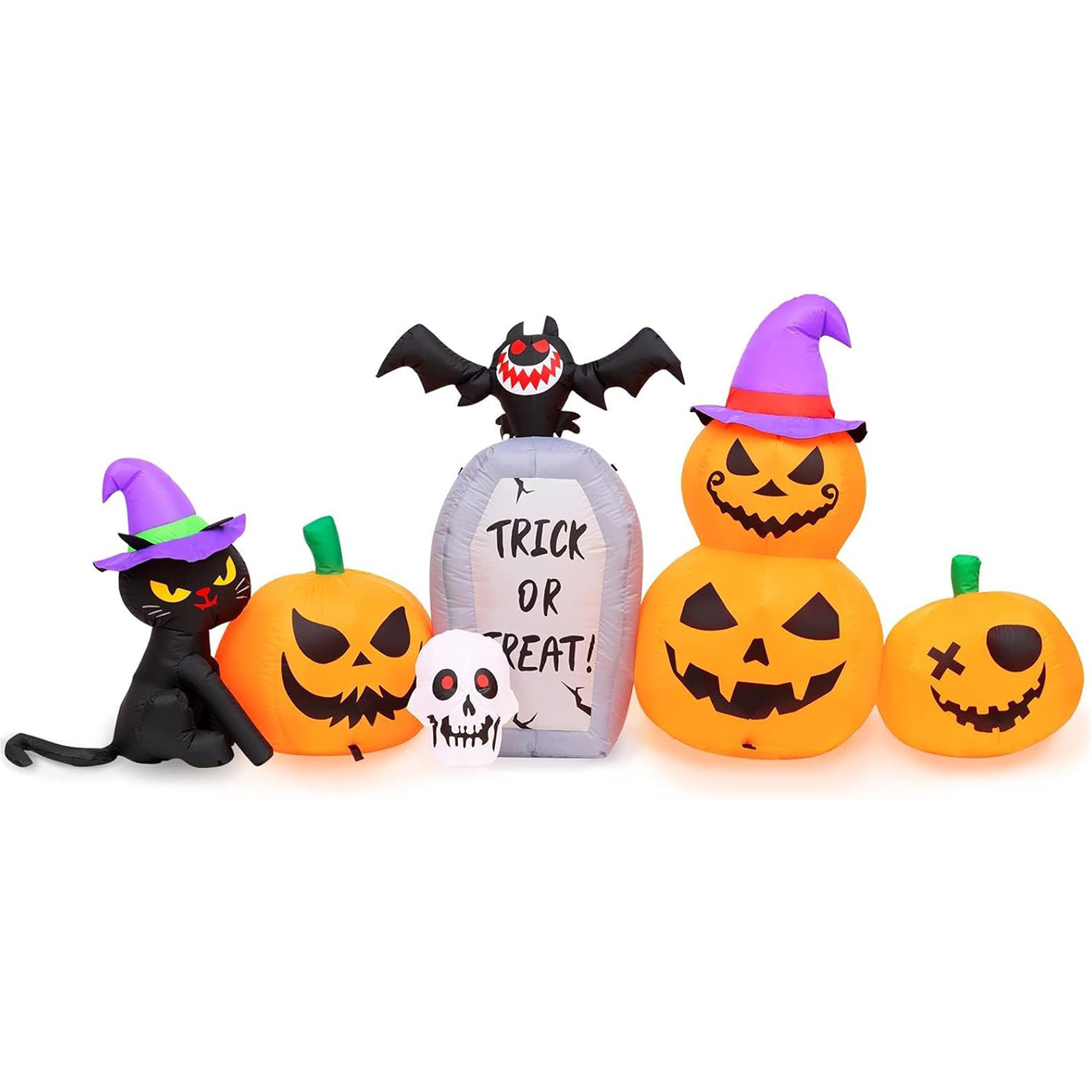 The Holiday Aisle® 8 FT Halloween Inflatables Decorations Pumpkin ...