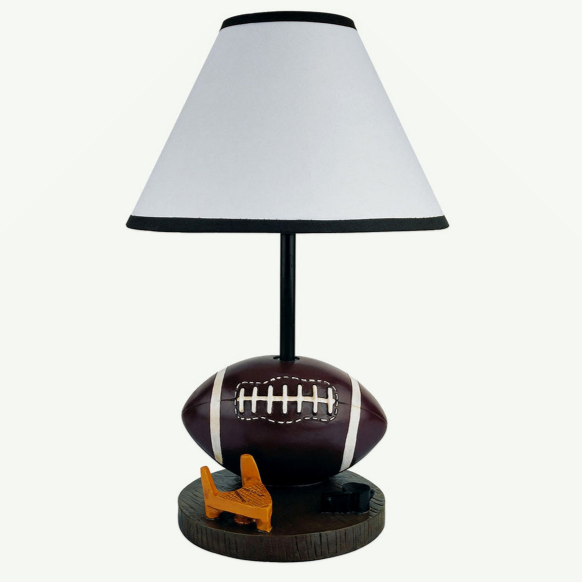 Lark Manor™ 15" Tall Polyresin Accent Table Lamp, Football Shaped, Cone ...