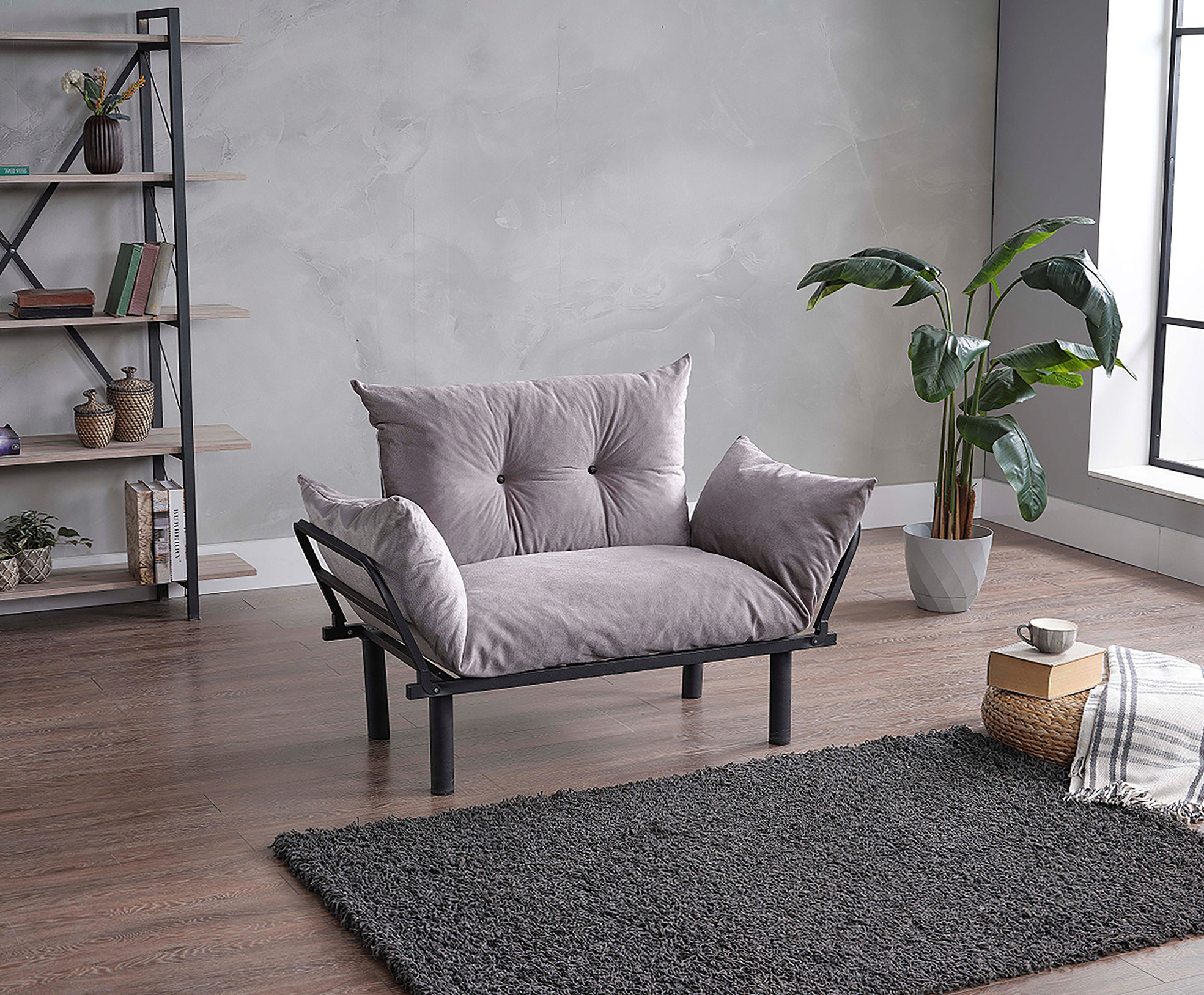 Latitude Run® Charming Futon Love Seat with Exquisite Design for Cozy ...