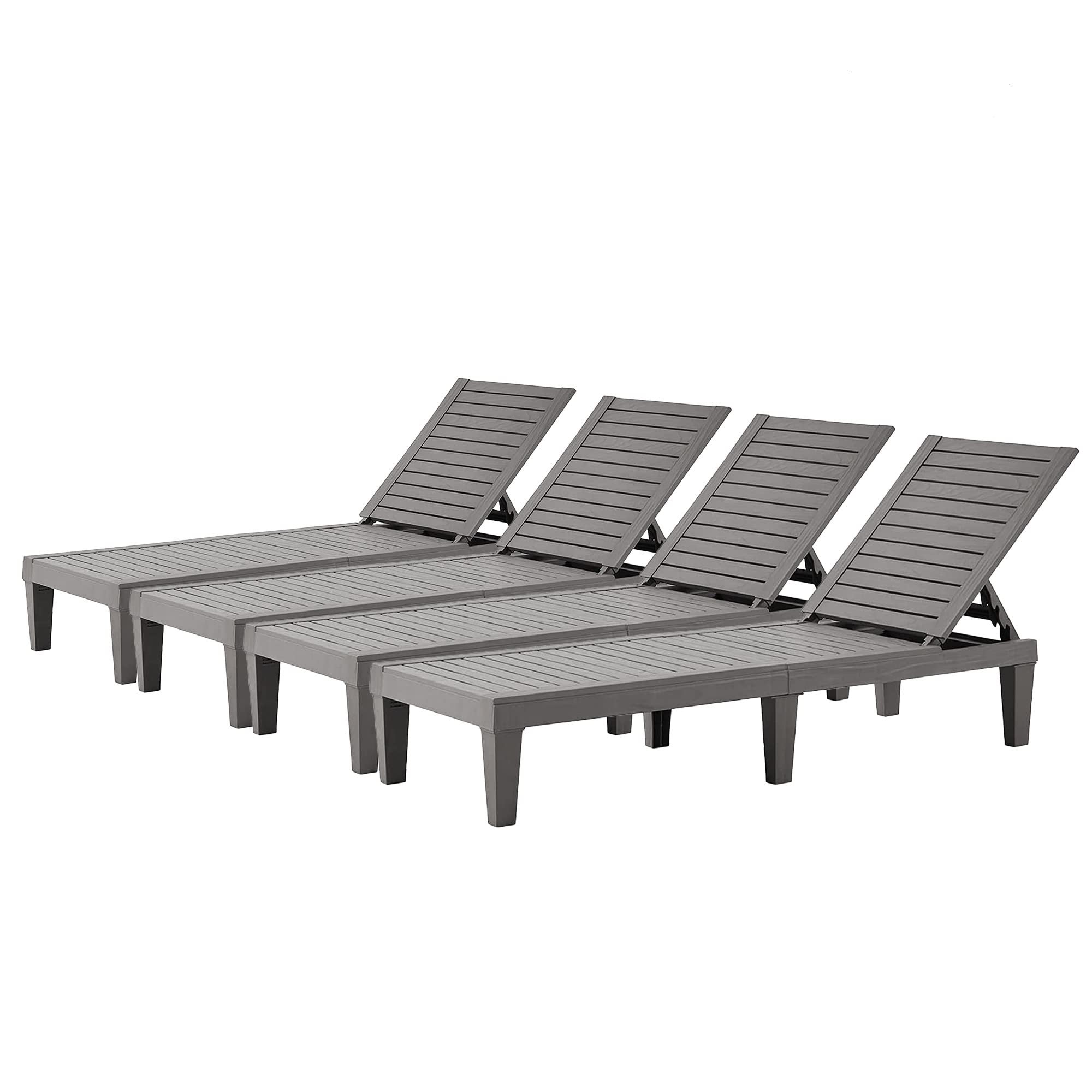 Ivy Bronx Outdoor Lounge Chaise, Adjustable Pool Lounge Chairs With 5 ...