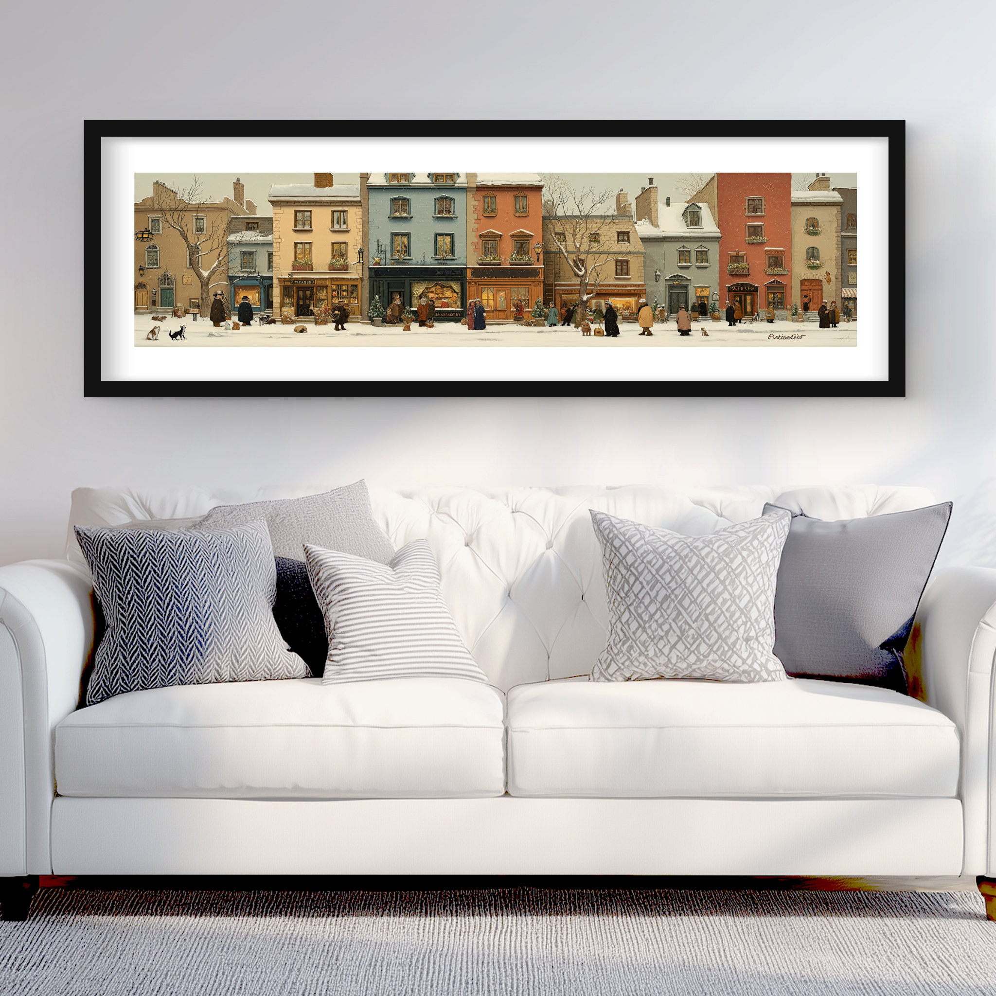 Lark Manor™ Jolly Town - Vintage Winter Framed Matted Print for Decor ...