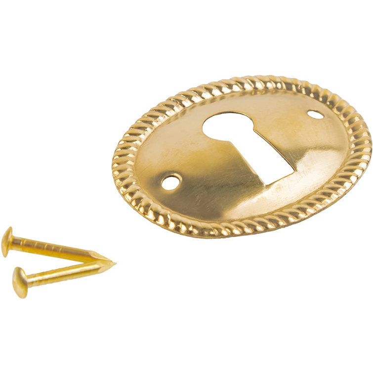 UNIQANTIQ HARDWARE SUPPLY Horizontal Rope Stamped Brass Keyhole Cover ...