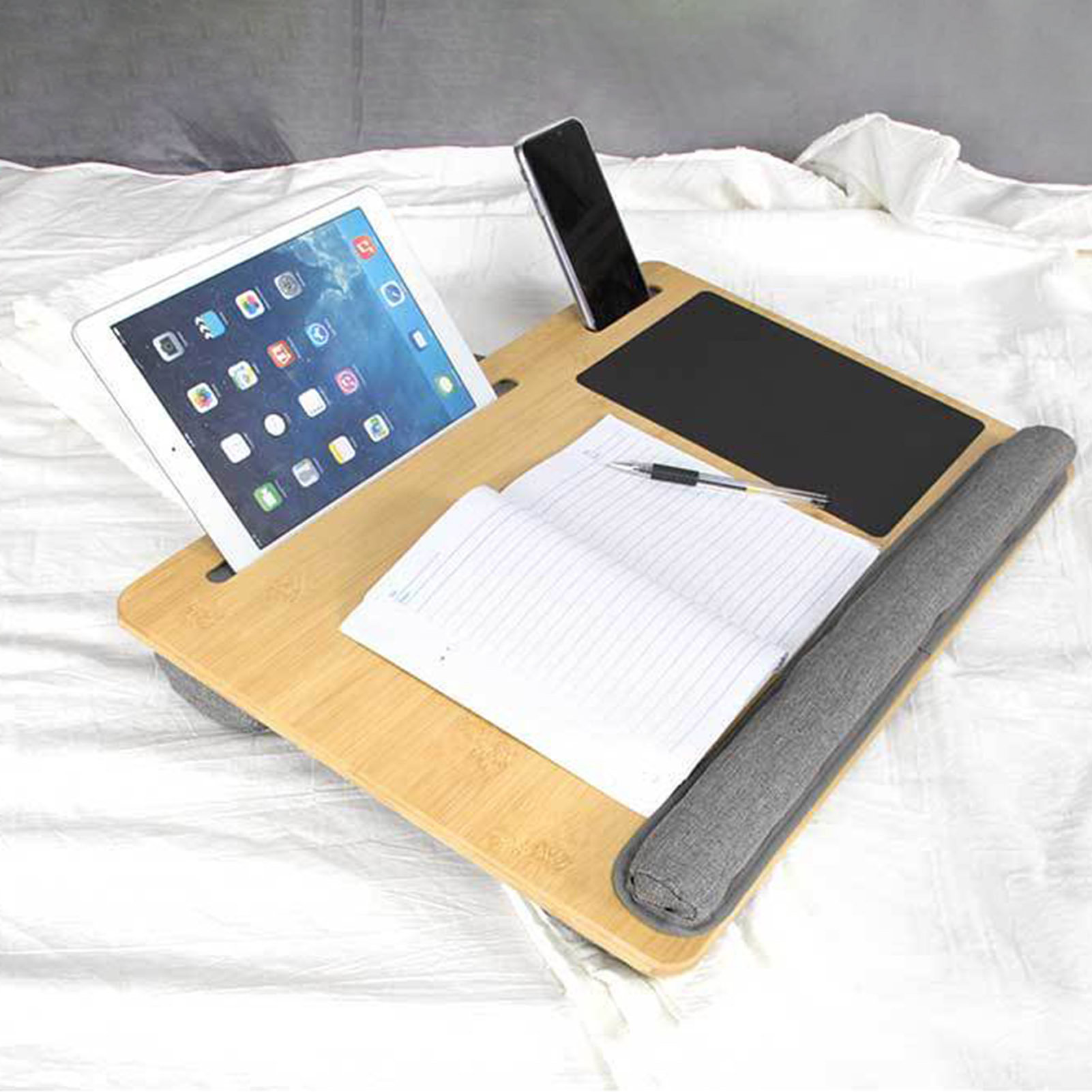 George Oliver Compact Laptop Desk Laptop Stand with Wrist Cushion ...