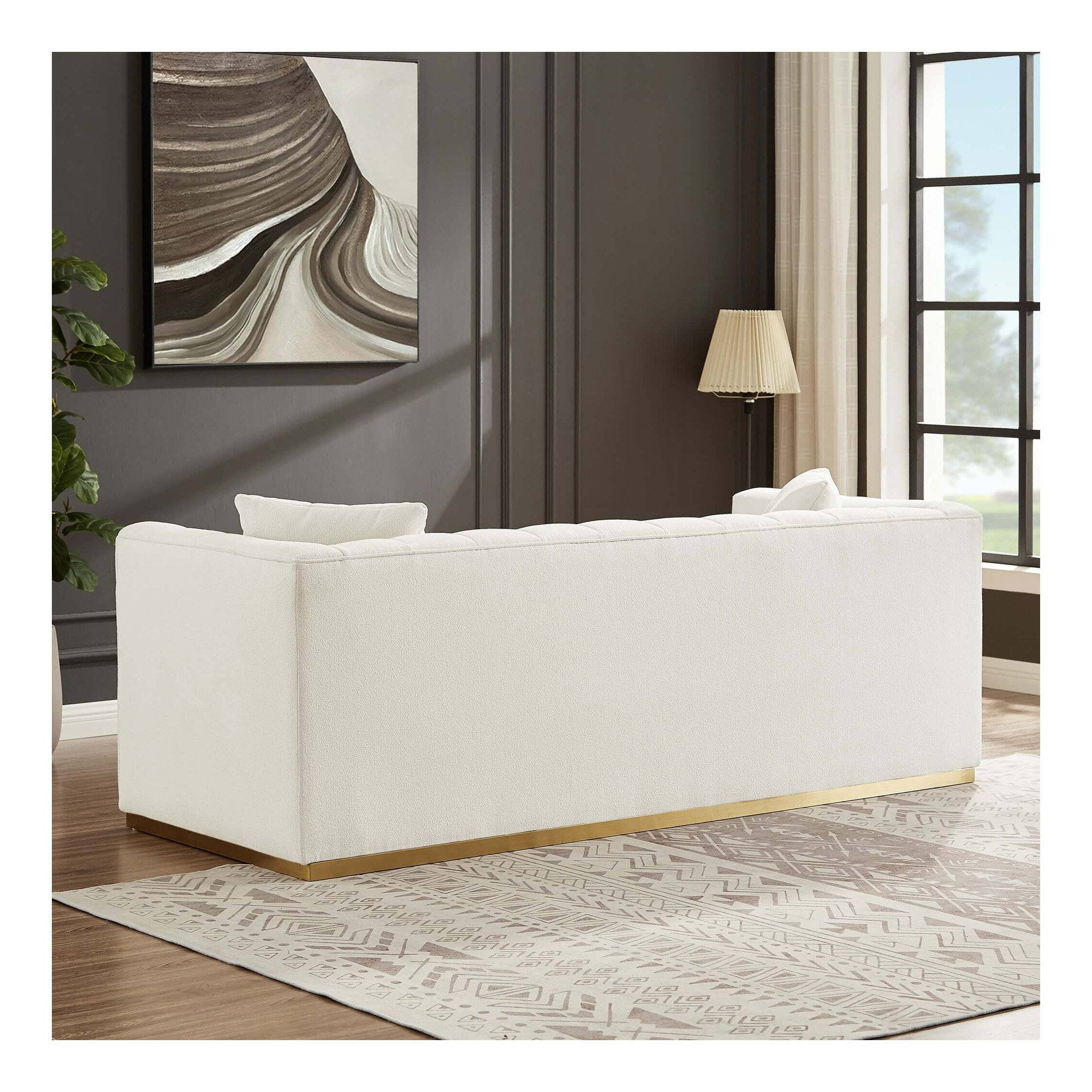 Taroo Clocks Eleanor Sofa Beige Boucle Comfortable Living Room Couch ...