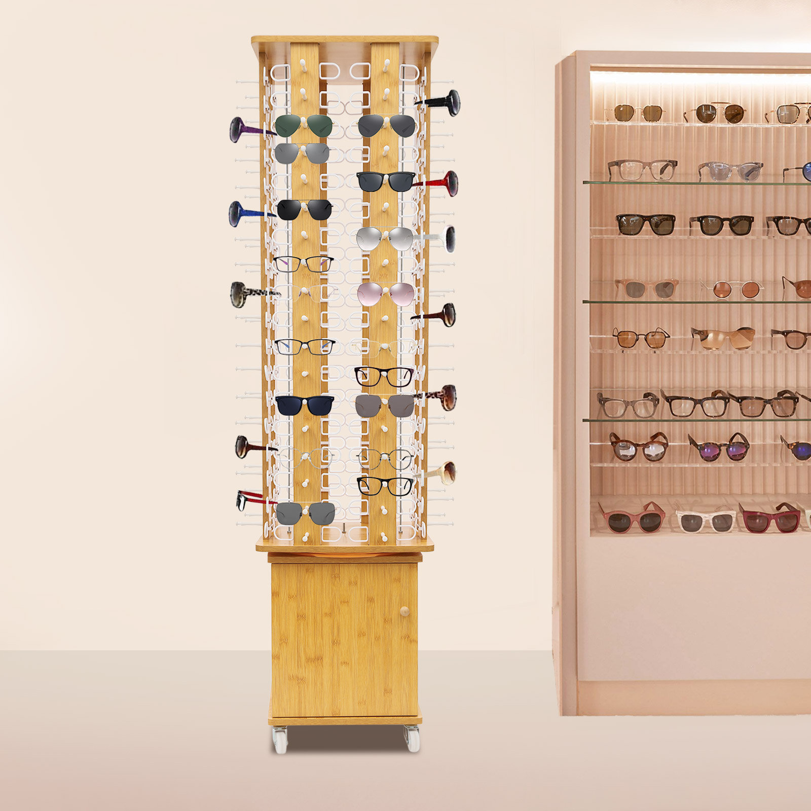 Wildon Home® Floor-Standing Eyeglass Holder 4-Sided Eyeglass Display ...