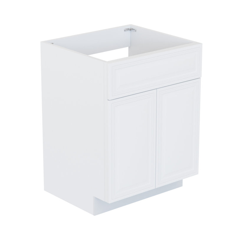 KitchenMan 24" Single Bathroom Vanity Base Only in Antique White | Wayfair