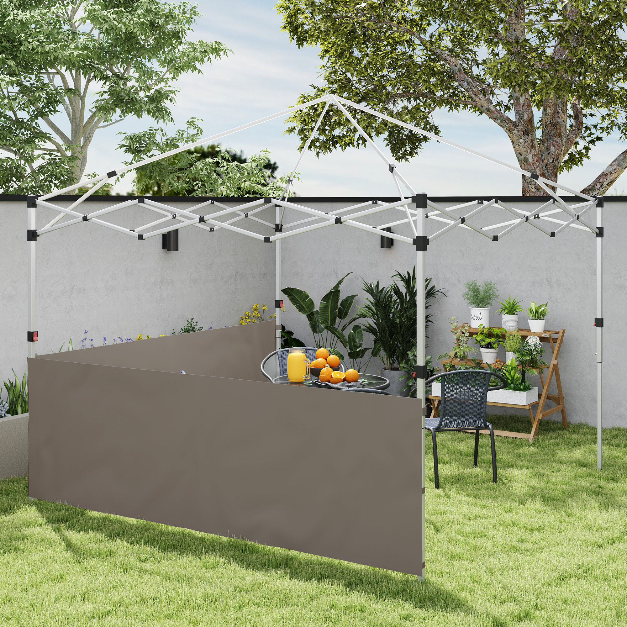 Outsunny 2 PCS Canopy Half Walls for 10' x 10' or 10' x 20' Canopy ...