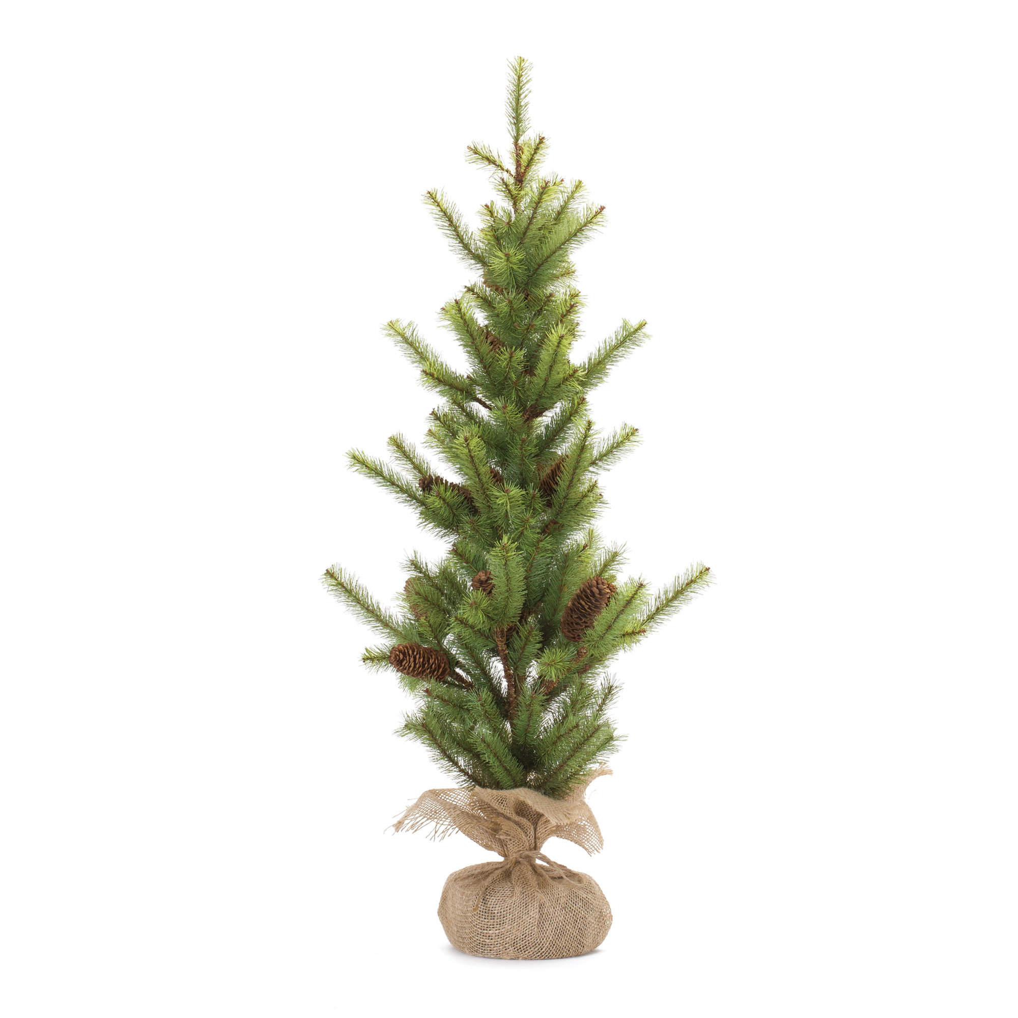 Primrue 36'' Faux Pine Tree in Rattan Free Standing | Wayfair