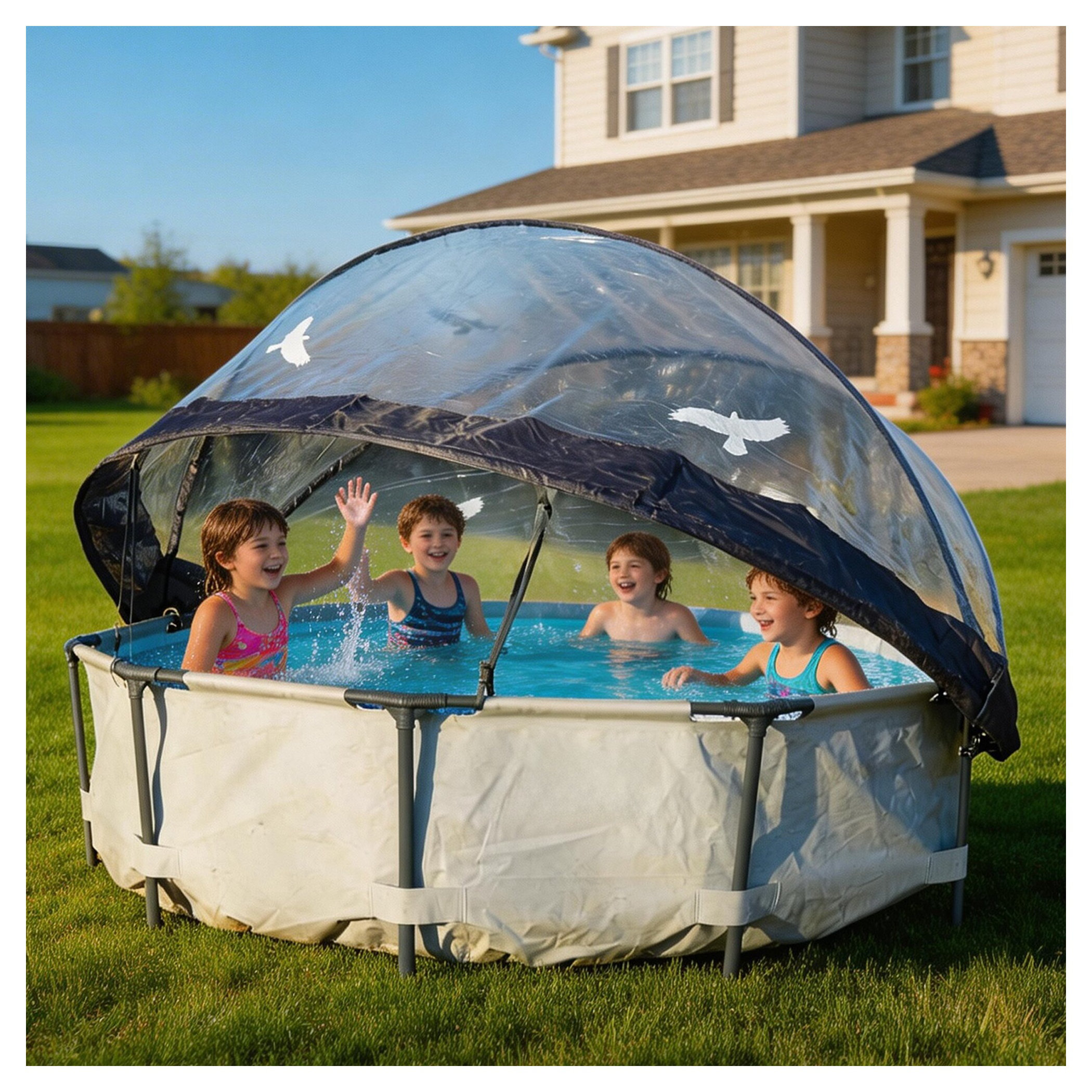godohome 15 Foot Round All Weather Pool Dome Enclosure - Above Ground ...