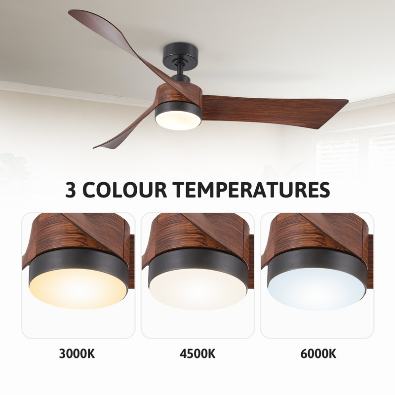 Wade Logan® 54" Aryadne 3 - Blade LED Propeller Ceiling Fan with Remote ...