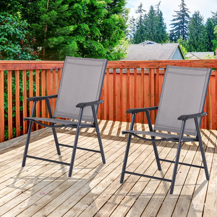Outsunny Steel Outdoor Dining Armchair & Reviews | Wayfair