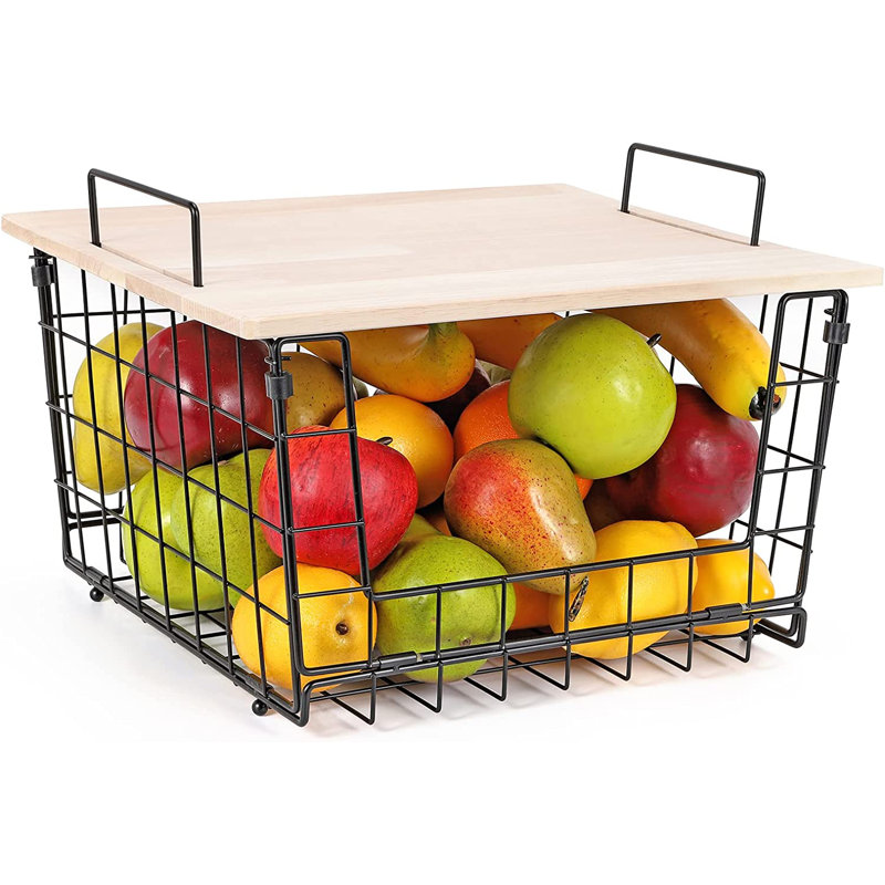 Gracie Oaks 2 Pack Kitchen Countertop Basket Organizer Produce Storage ...