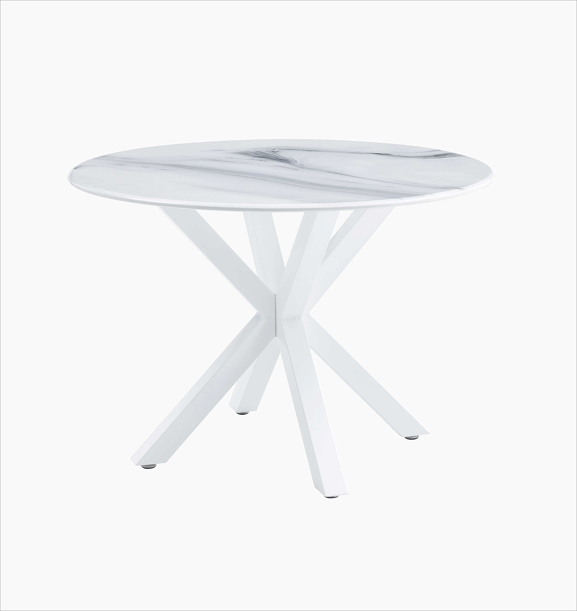 Wrought Studio™ Table cross leg Dining Table With Round Mdf Table Top ...