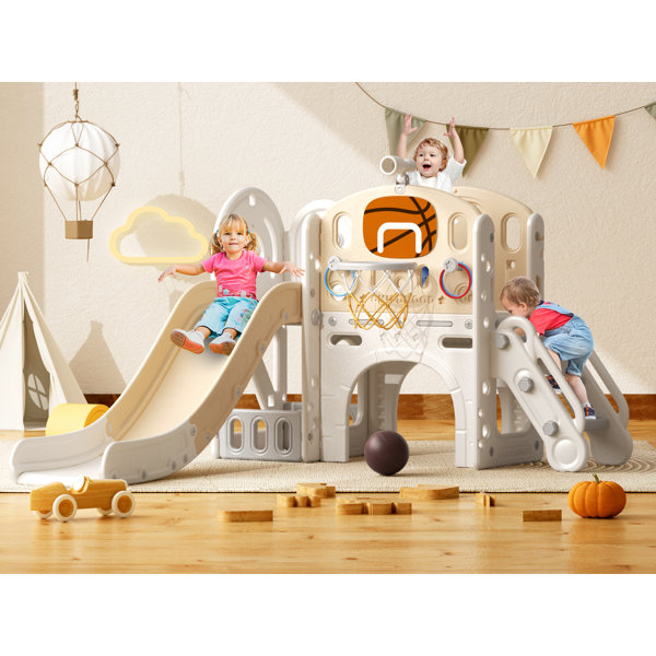 GLAF 9 In 1 Kids Slide, Toddler Slide with Climber Outdoor Indoor ...