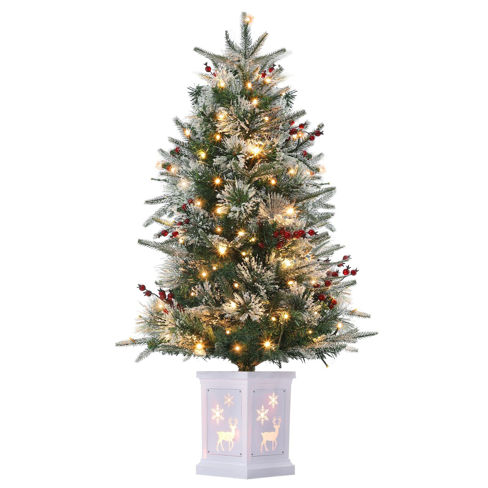 The Holiday Aisle® 3Ft Christmas Tree Pre-Lit Artificial Christmas Tree ...