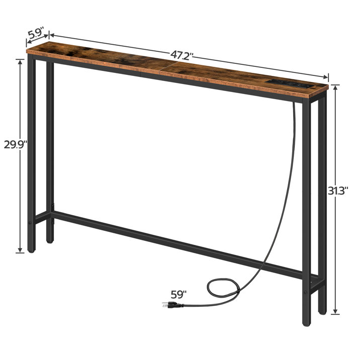 17 Stories Corkhill 47.2'' Console Table with Power Outlets & Reviews ...