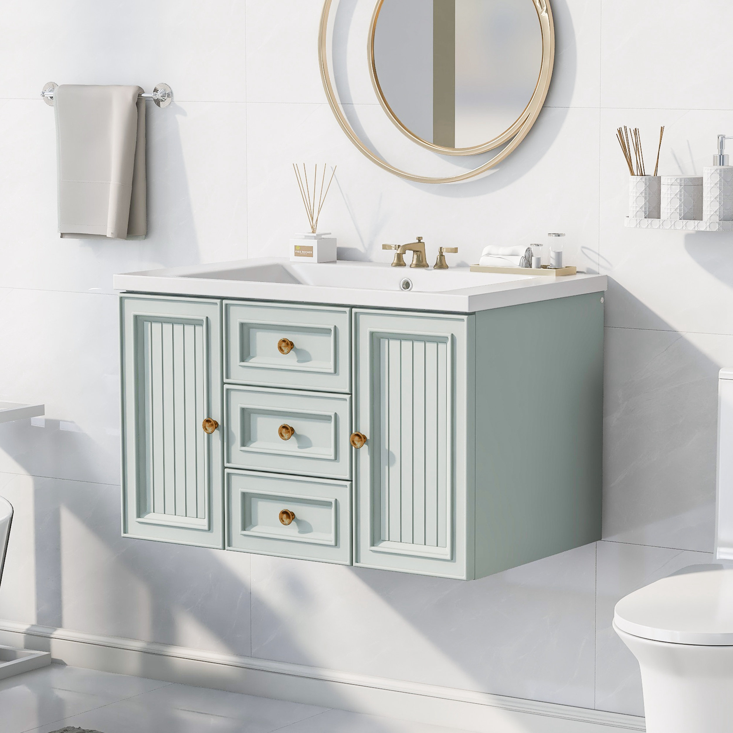Wildon Home® Meuble-lavabo simple 30 po avec plateau Ashaan - Wayfair ...