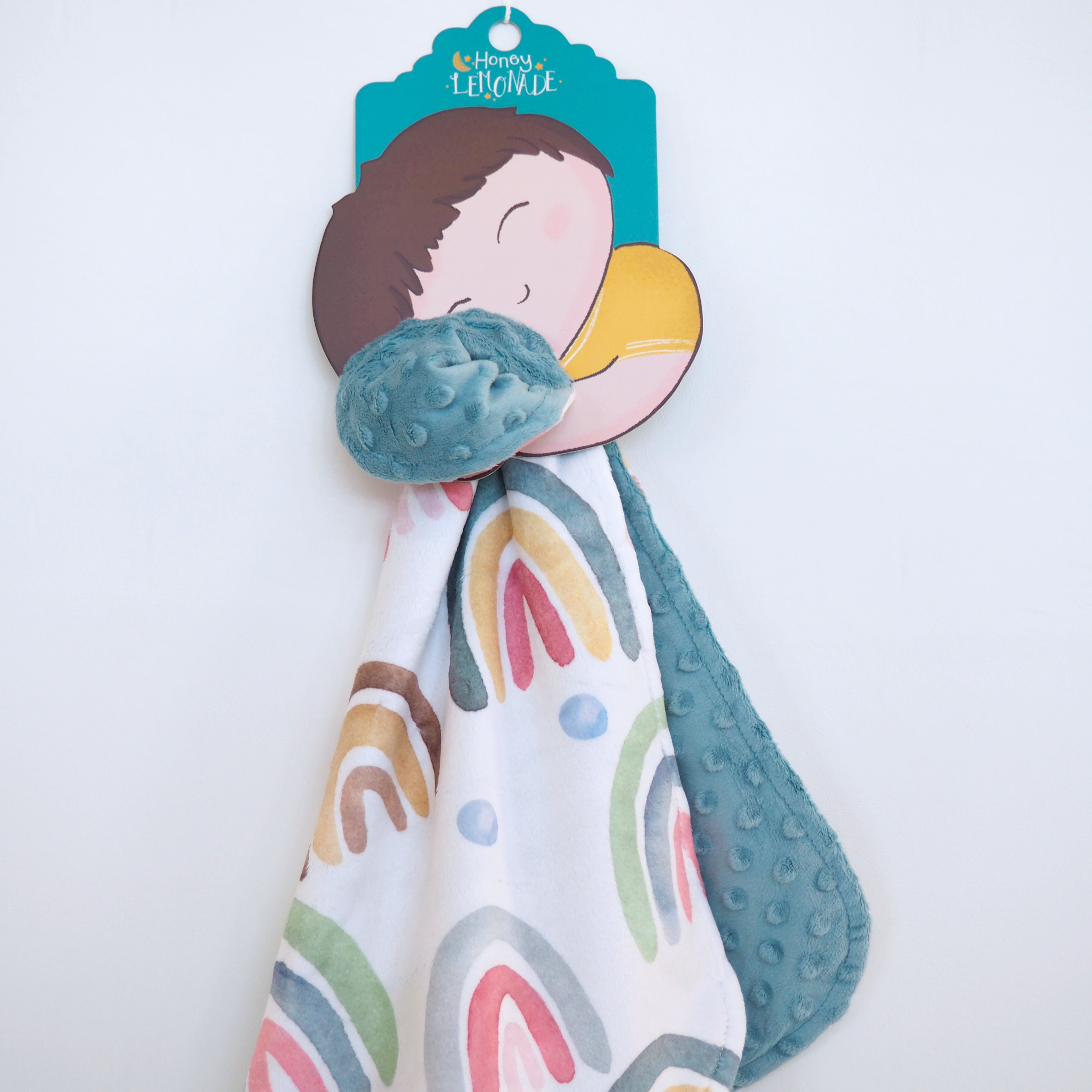 Honey Lemonade Mini Minky Blue Rainbow Blanket for Toddlers - Soft, 100 ...