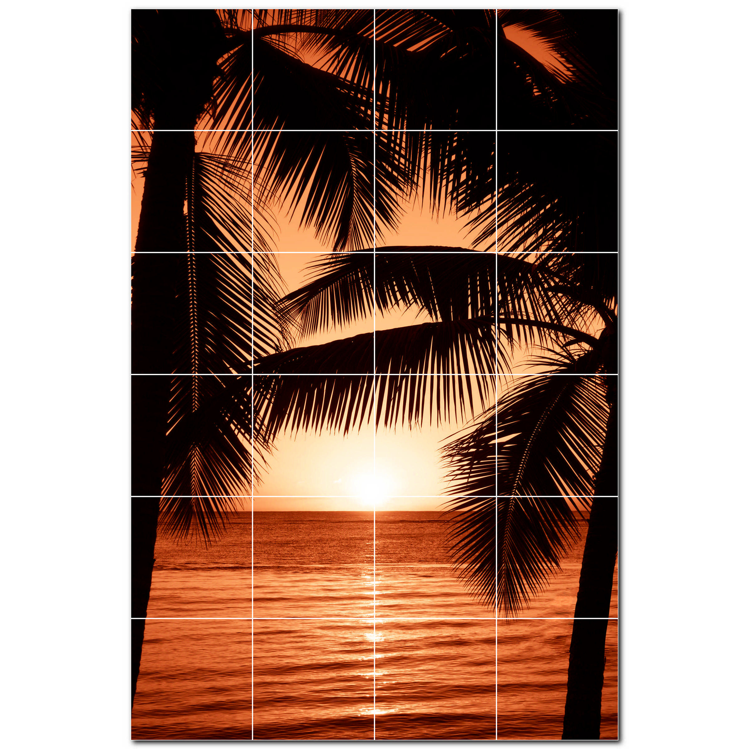 Picture-Tiles.com 32" x 48" Ceramic Sunset Photo Decorative Mural Tile ...