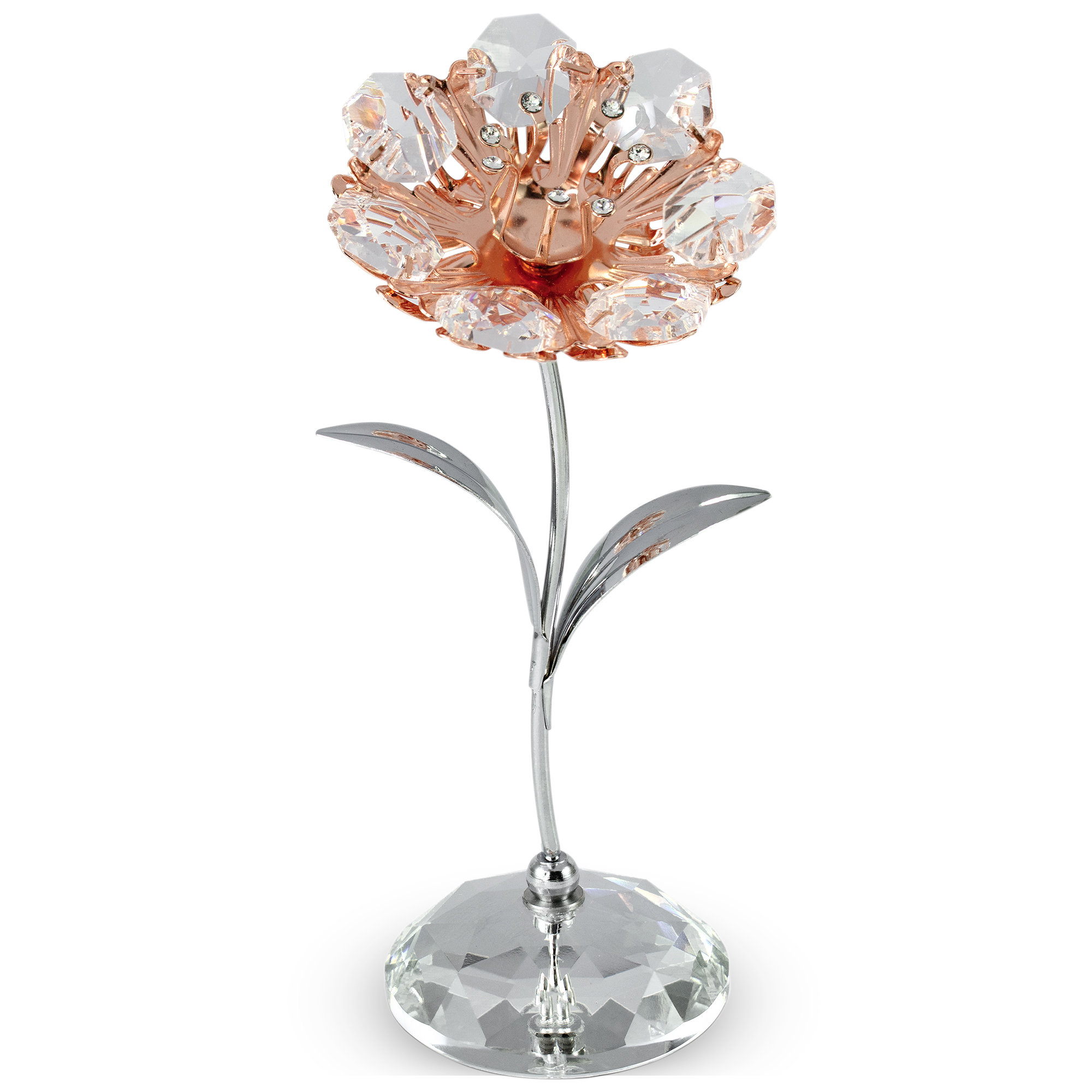 House of Hampton® Matashi Sunflower Figurine Chrome & Rose Plated ...
