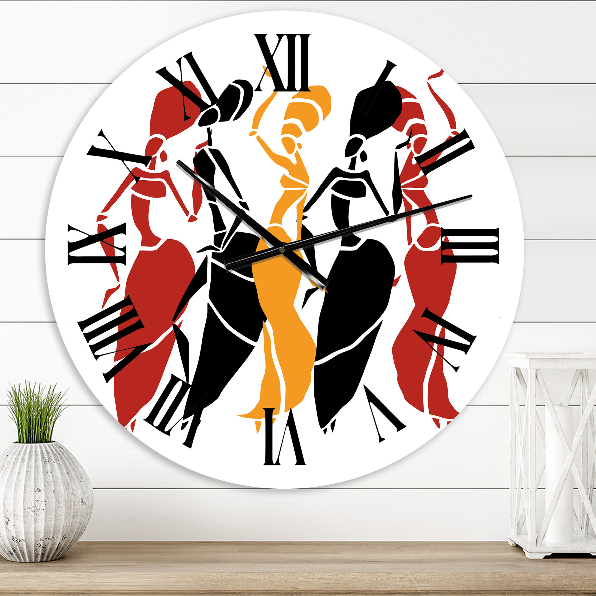 East Urban Home Beautiful Dancers Afro American Silhouettes - Modern ...