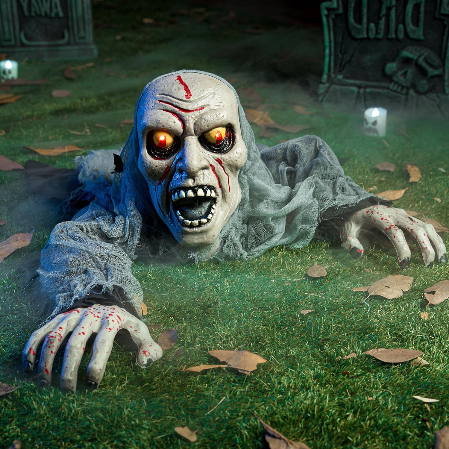 The Seasonal Aisle Halloween Light-Up Zombie Groundbreaker Animated ...