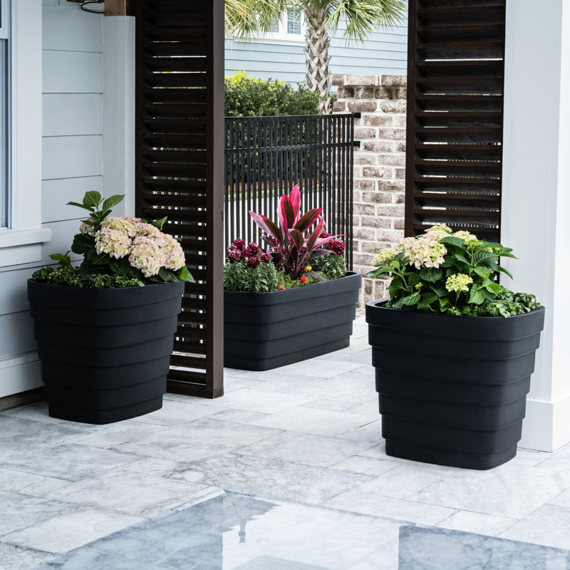 Step2 Wave Trough Planter 2pk. - Black | Wayfair