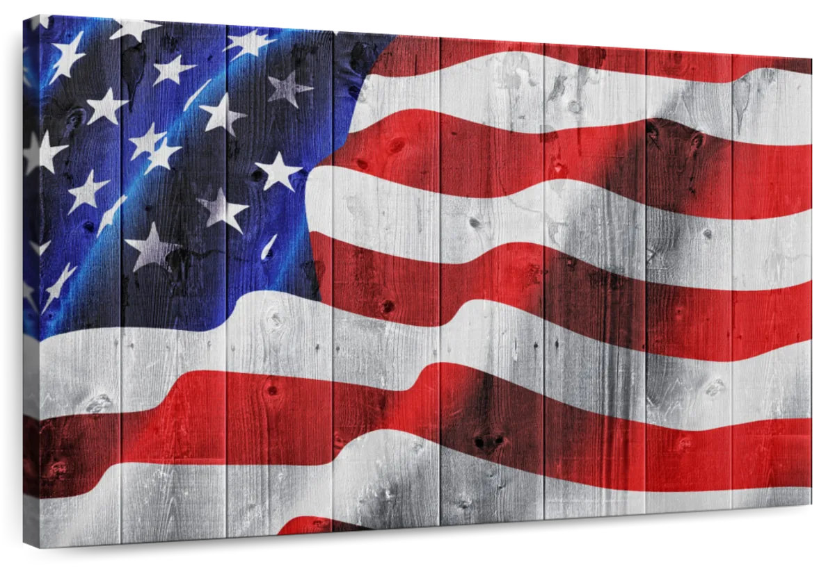 Ebern Designs Borges Wavy American Flag | Wayfair