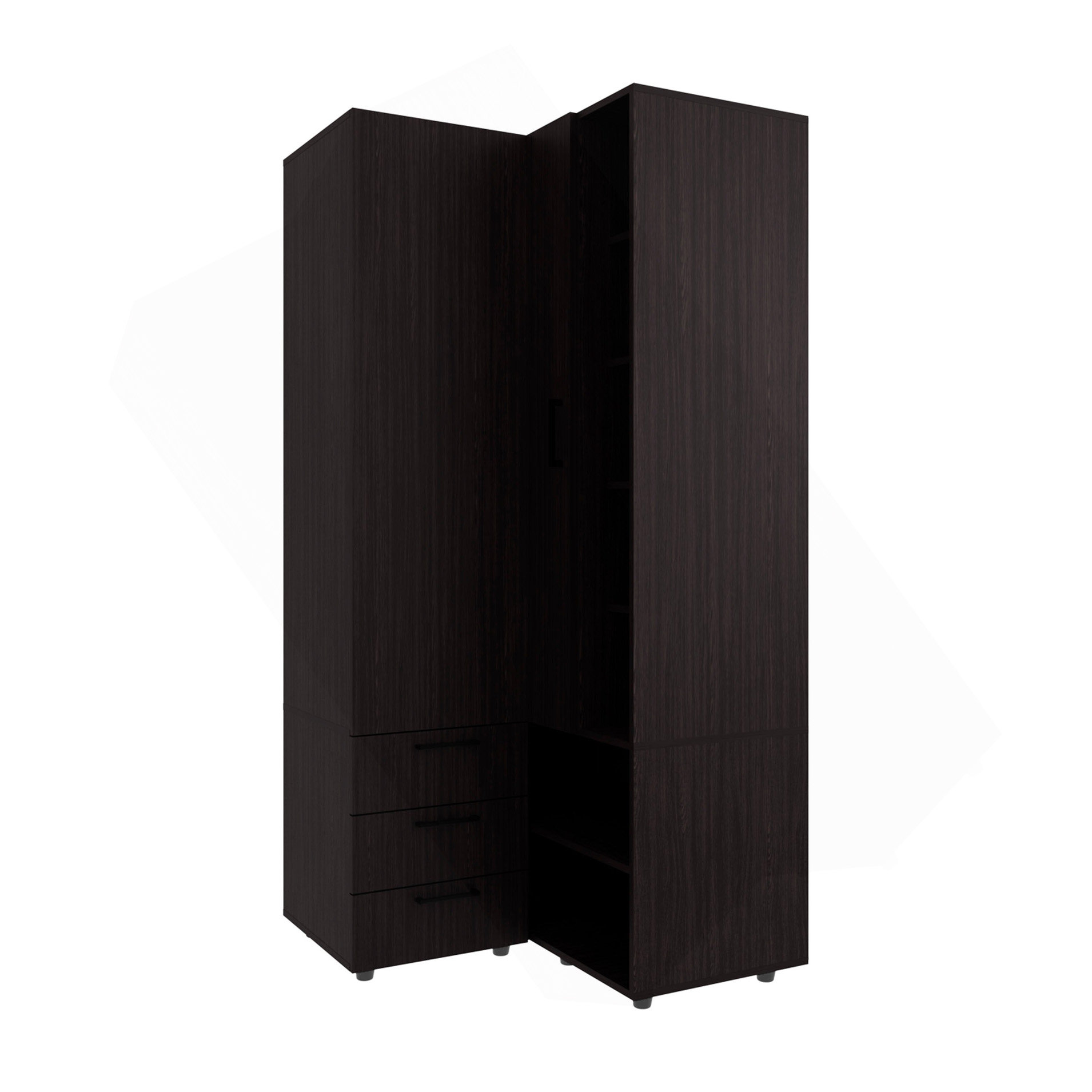 Bloomsbury Market Wenge Armoire Wardrobe With Open Storage And 2 ...