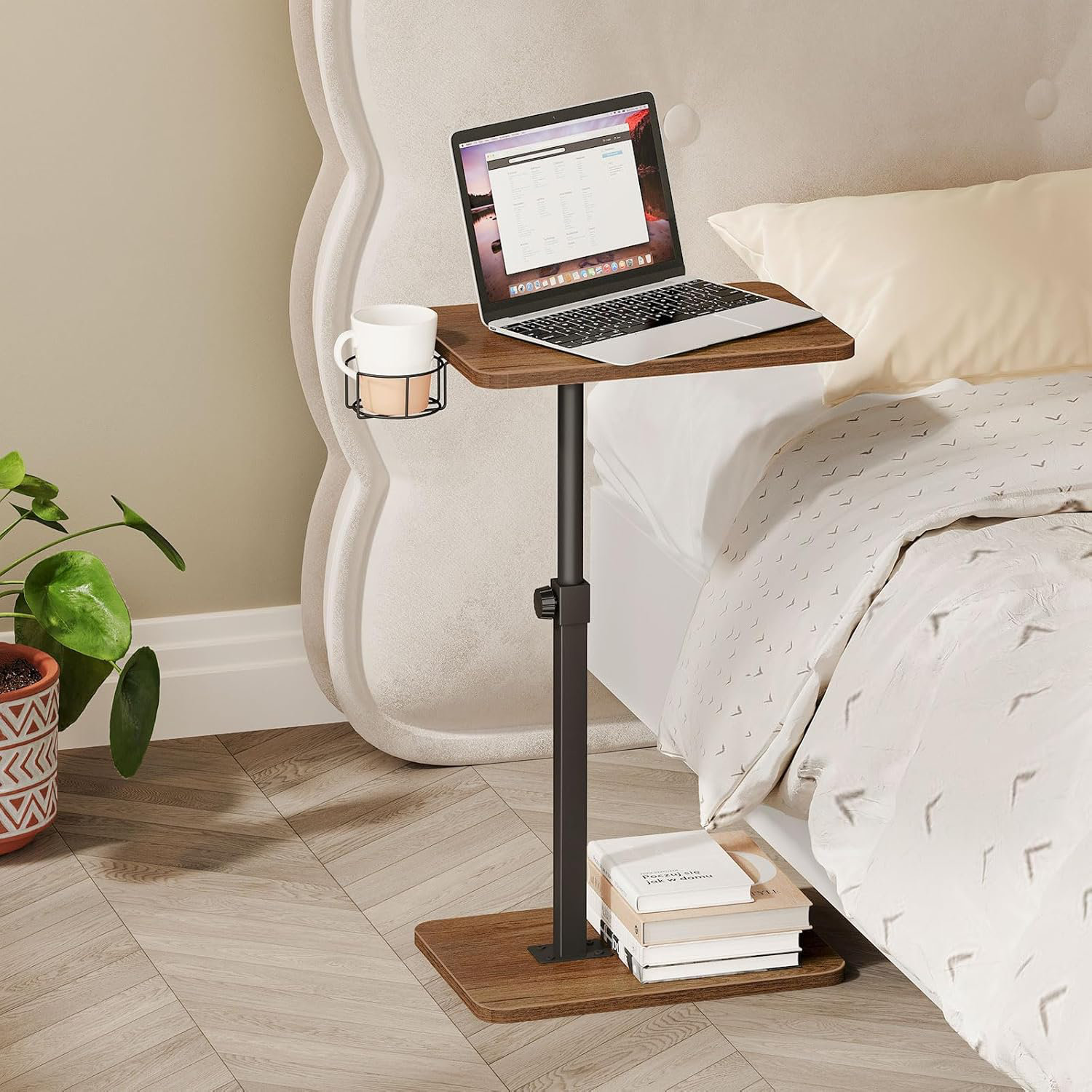 17 Stories Sofa Tray Table 360°Rotatable, Sofa Arm Side Table For ...