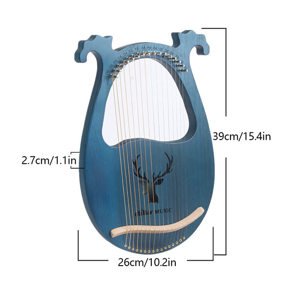 Lomana Lyre Harp 16 Strings Mahogany Body String Instrument | Wayfair