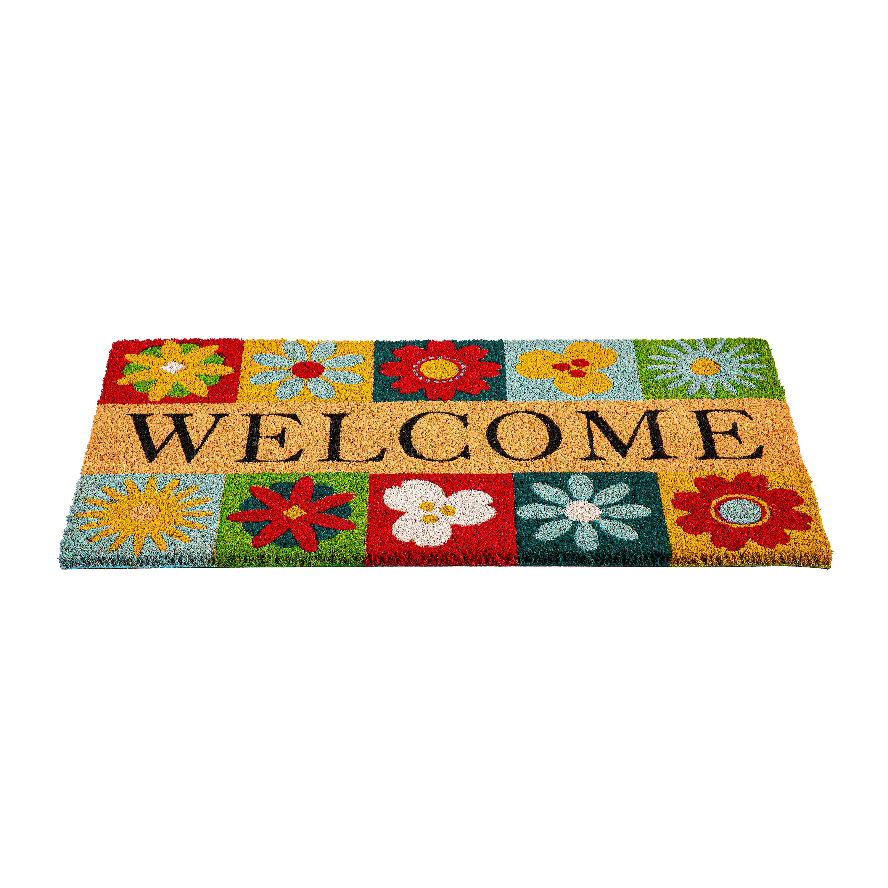 Joss & Main Big Bold Florals Welcome Tiles Mat | Wayfair