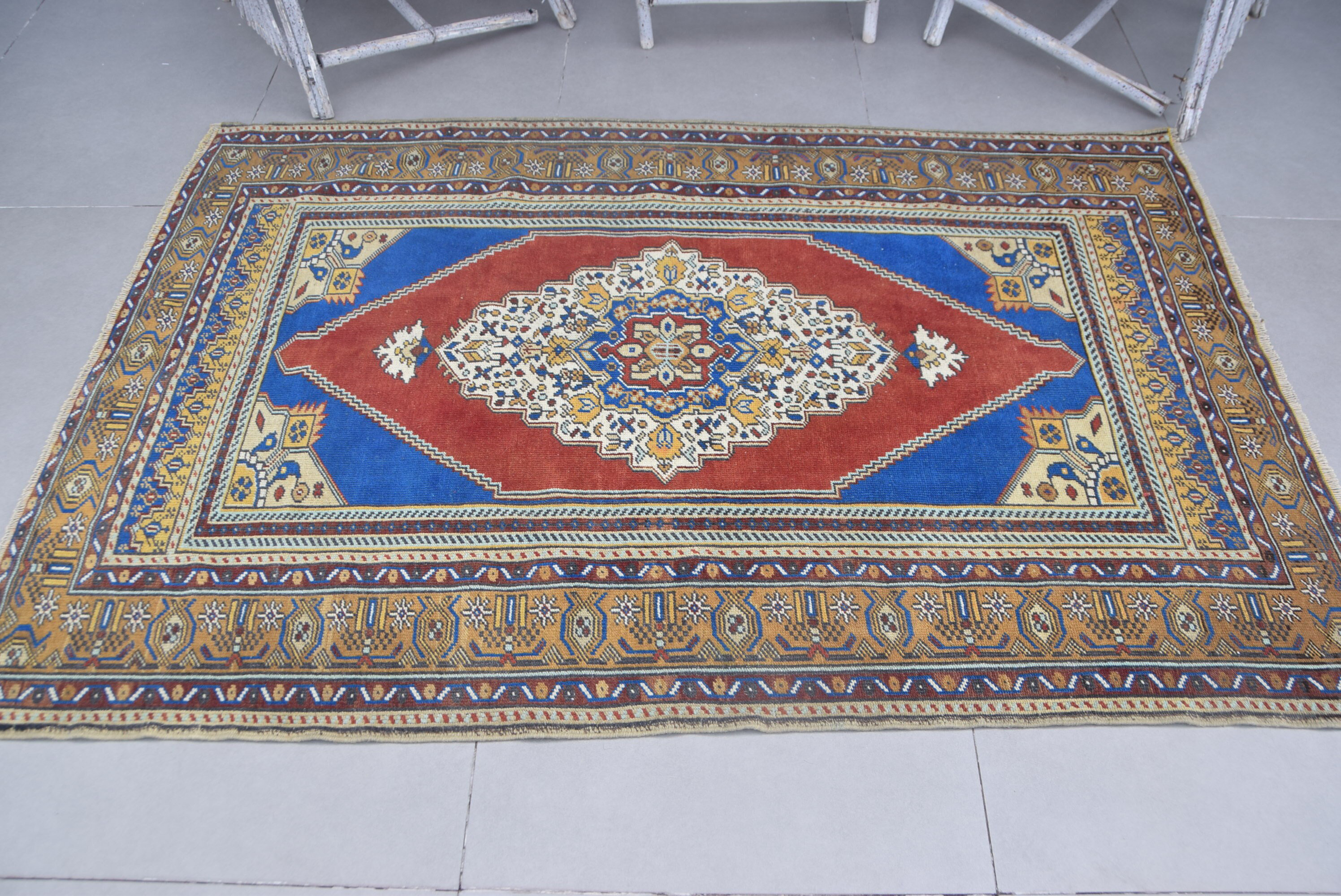 Bungalow Rose Vintage Turkish Wool Rug for Outdoor and Indoor Use with ...