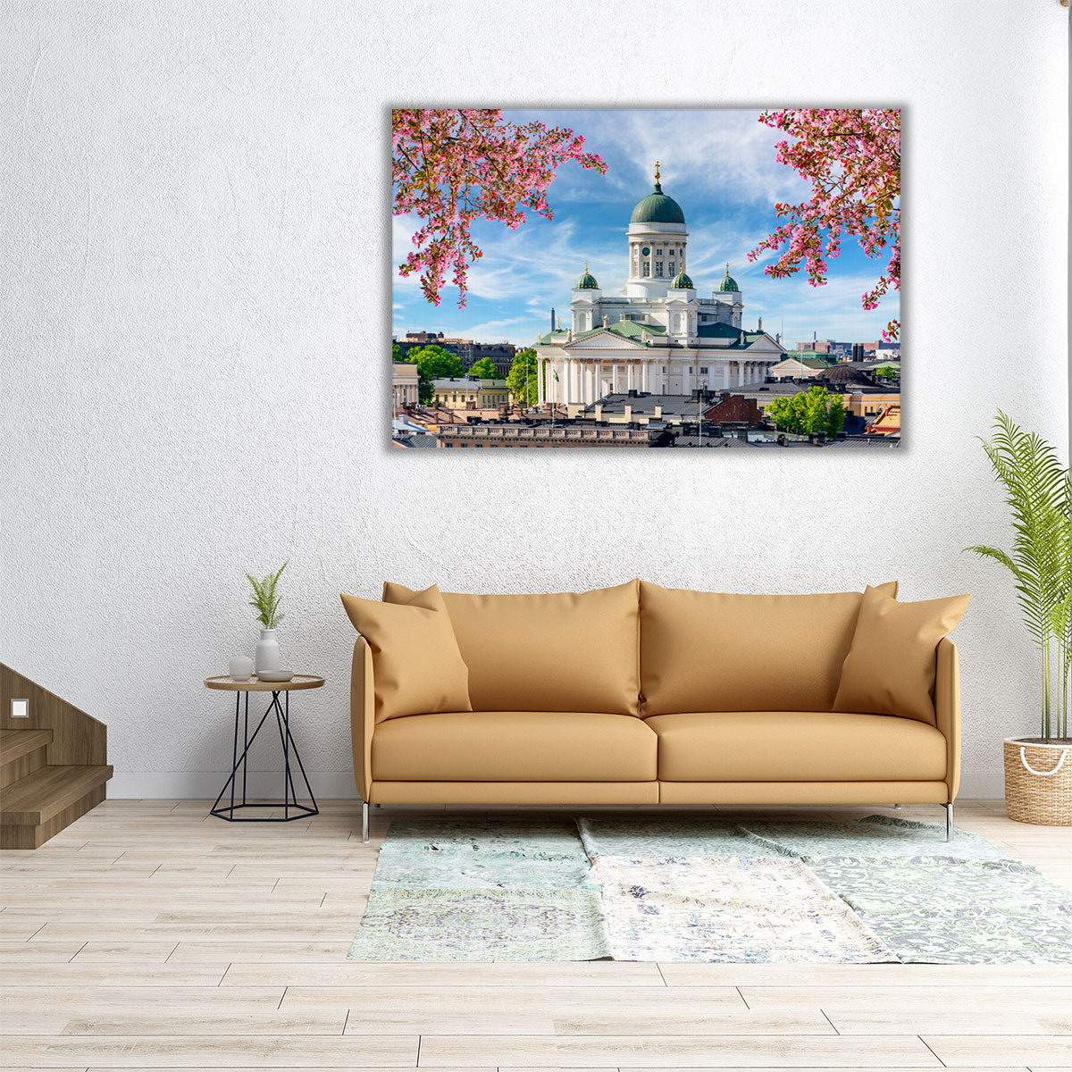 Latitude Run® Helsinki Cathedral over City Center in Spring, Finland ...