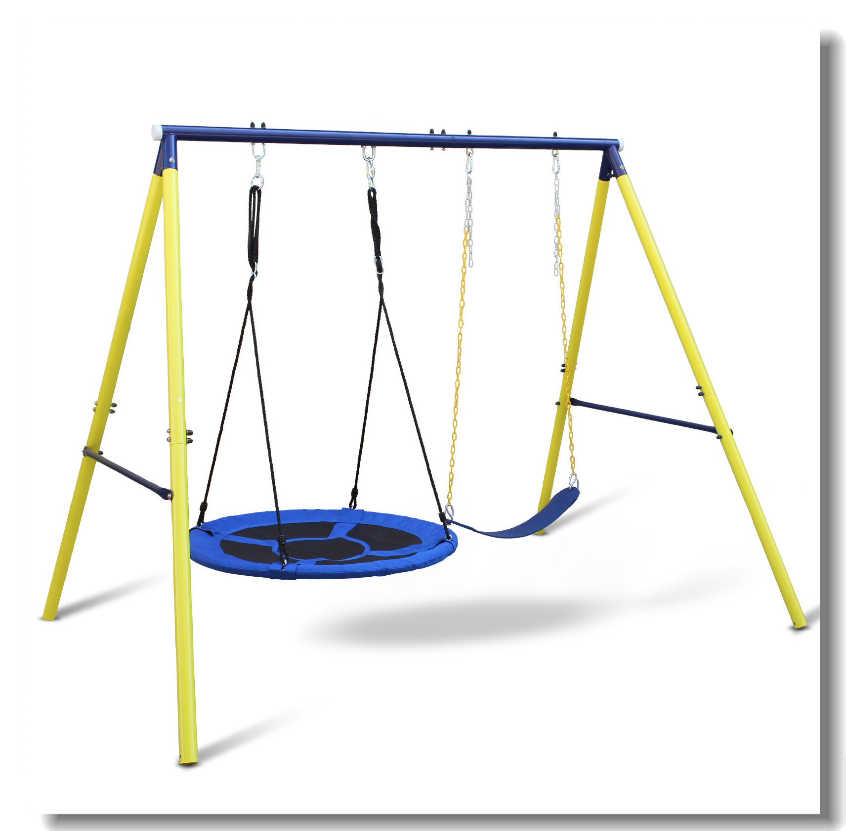 yuanhuan Metal Swing Set With Safety Belt For Backyard - Wayfair Canada