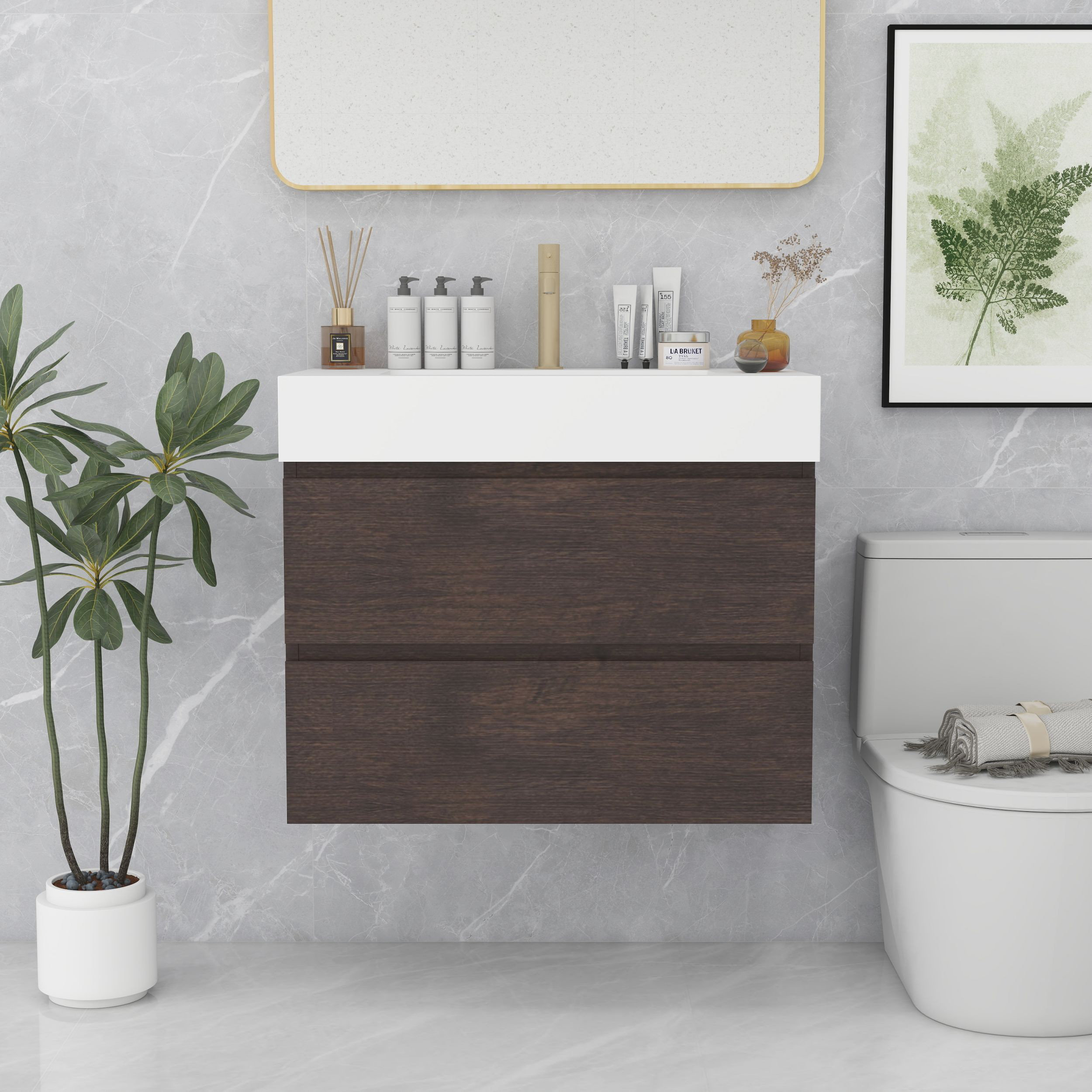 Latitude Run® Modern Minimalist Bathroom Vanity - Wayfair Canada