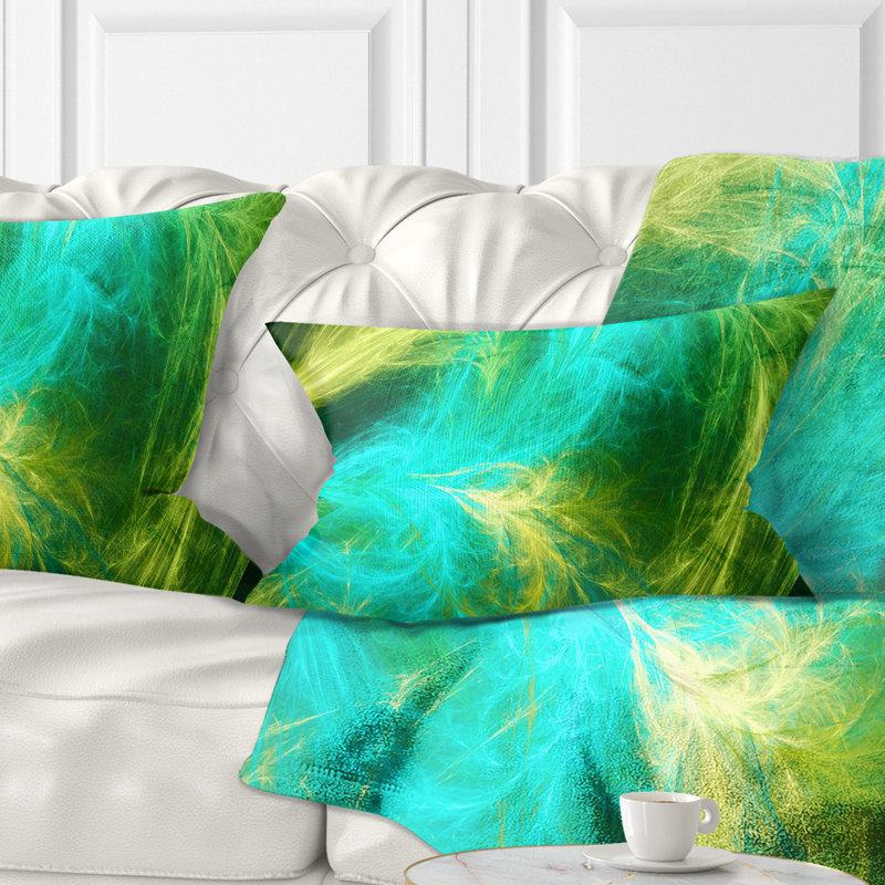 Design Art Green Mystic Psychedelic Design - Abstract Printed Pillow ...